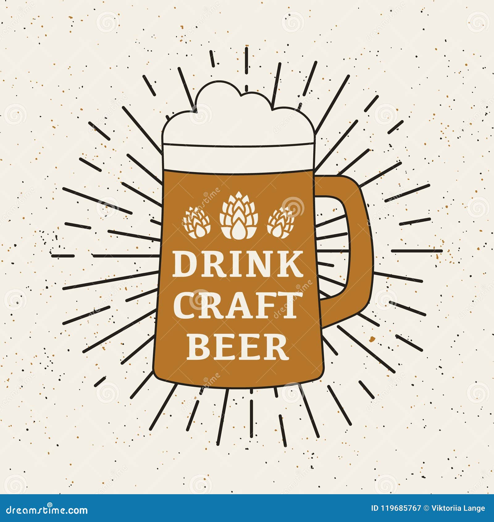 Beer Mug with Text. Craft Beer Stock Vector - Illustration of bottle ...