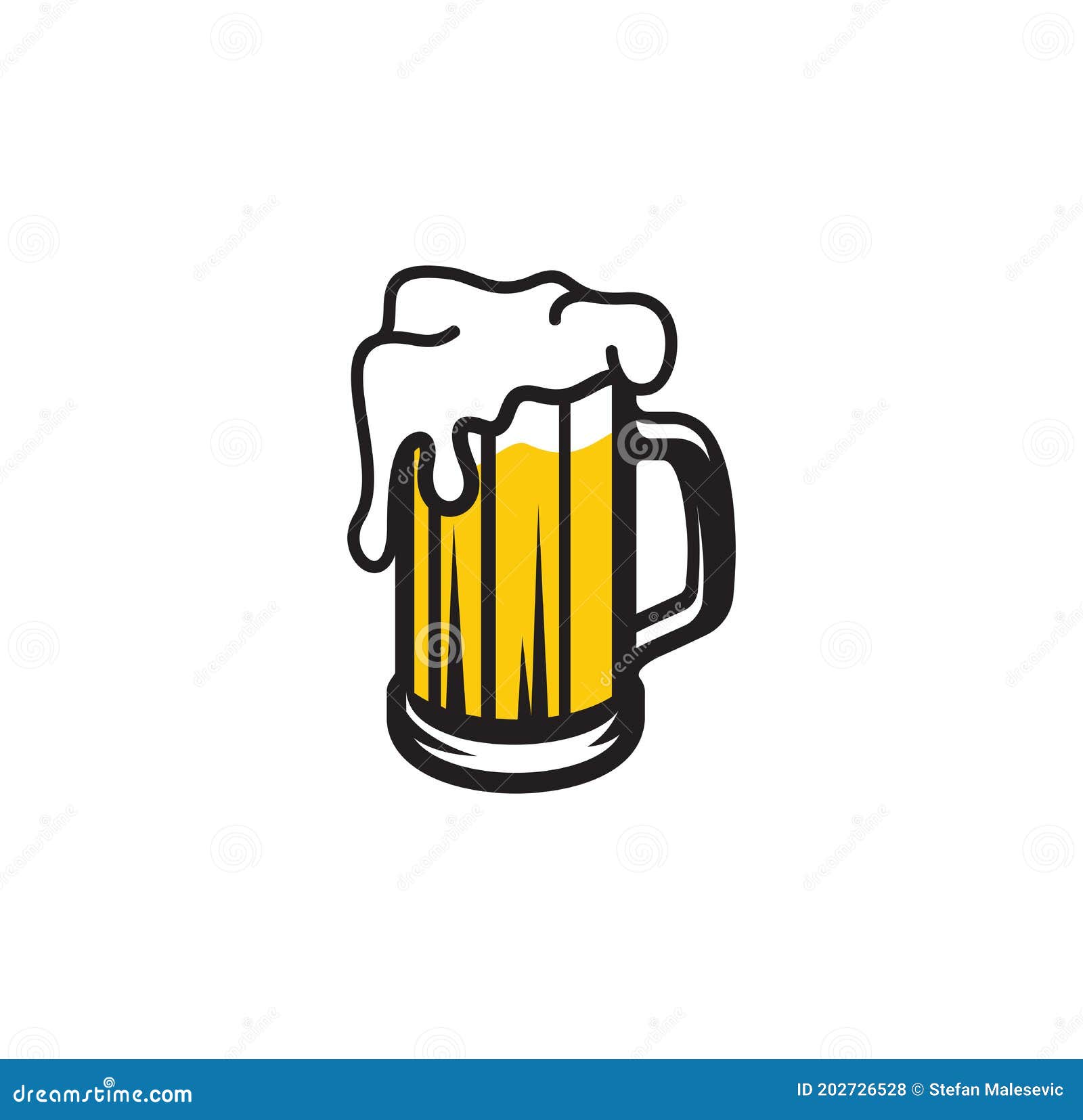 Beer mug stock vector. Illustration of flat, black, drink - 202726528