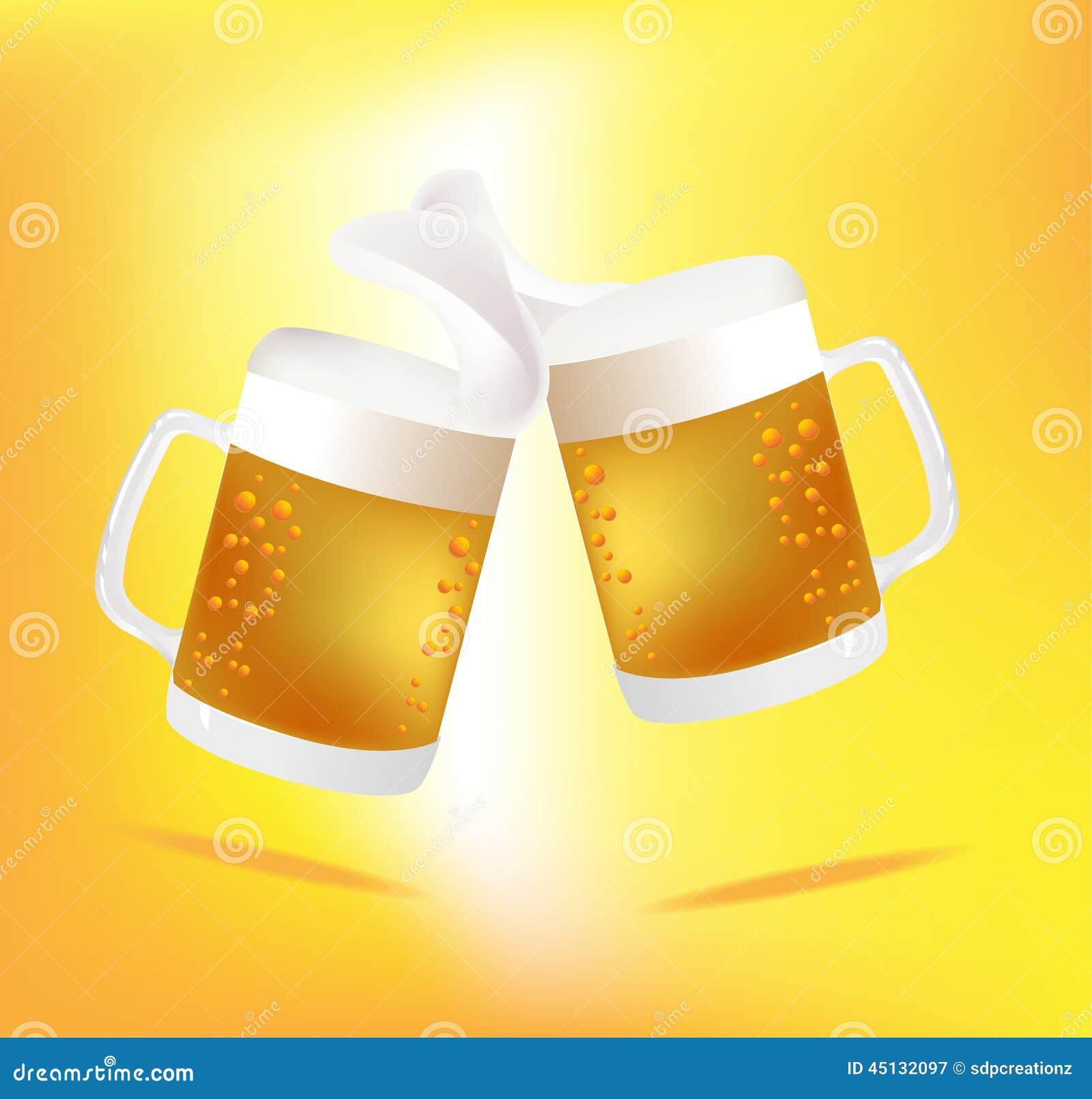 Beer Mugs Cheers stock illustration. Illustration of symbol - 45132097