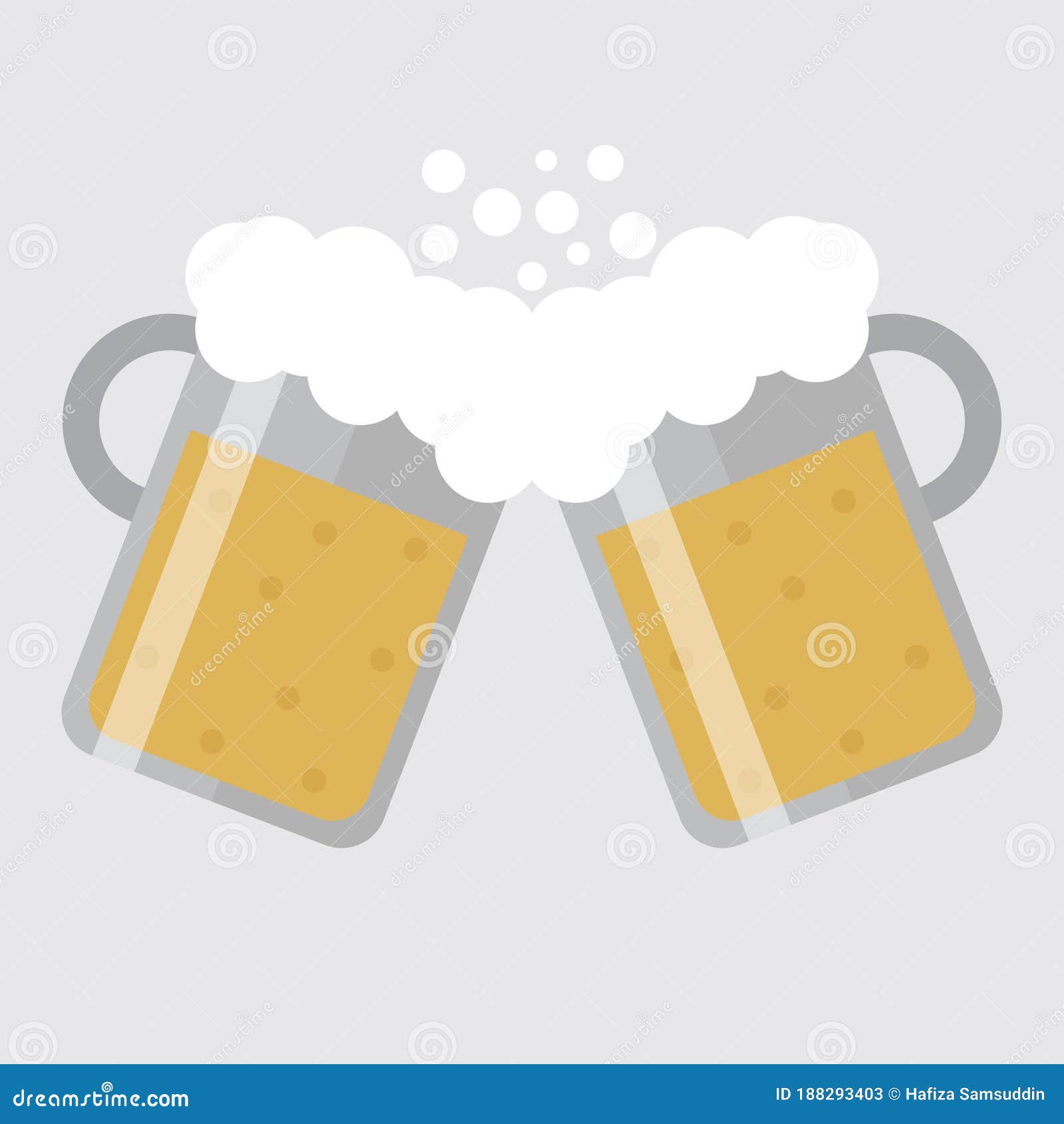 Beer Mugs Cheers. Vector Illustration Decorative Design Stock Vector ...