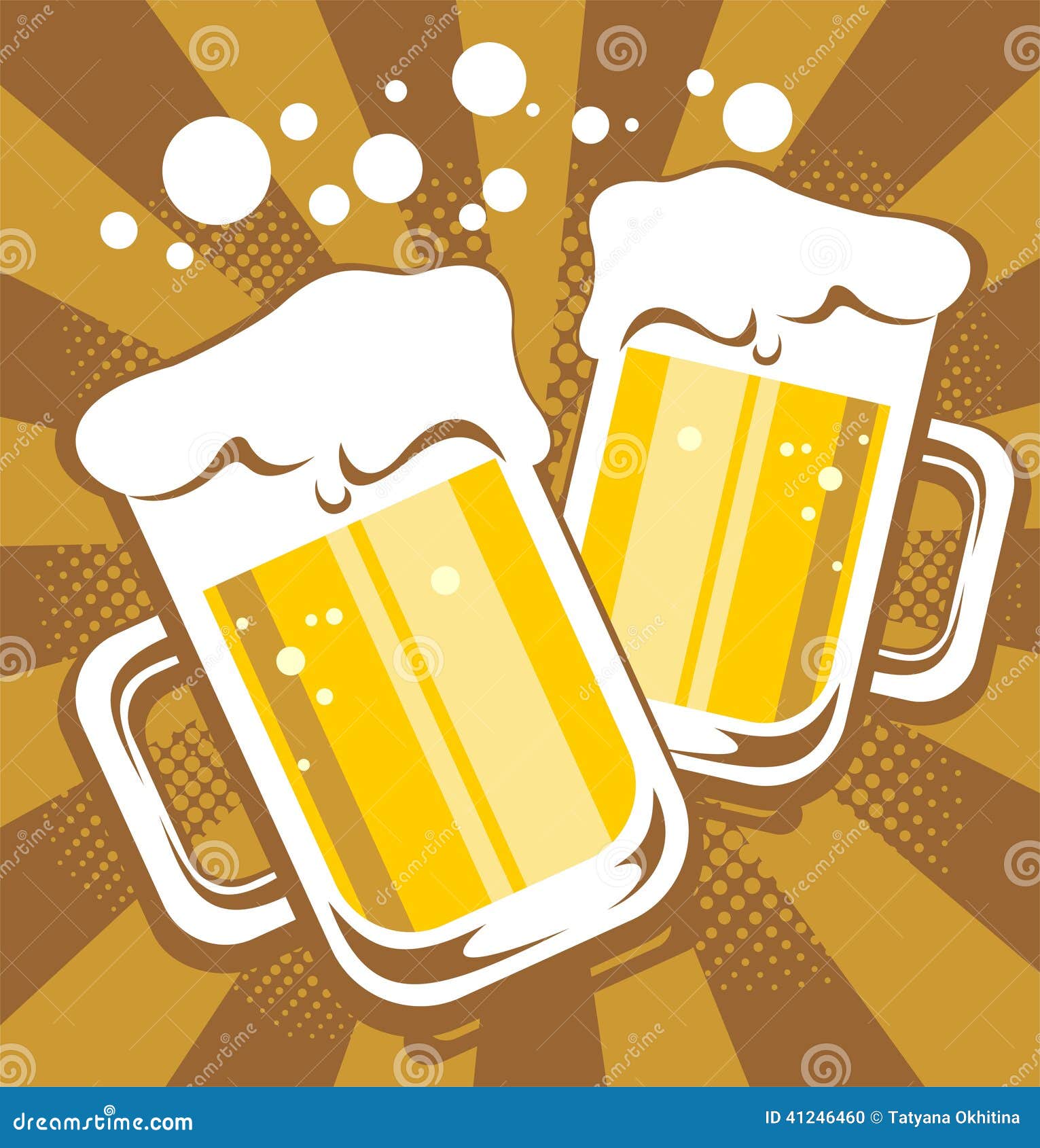 Two Beer Mugs And Cheers Cartoon Vector | CartoonDealer.com #43552529