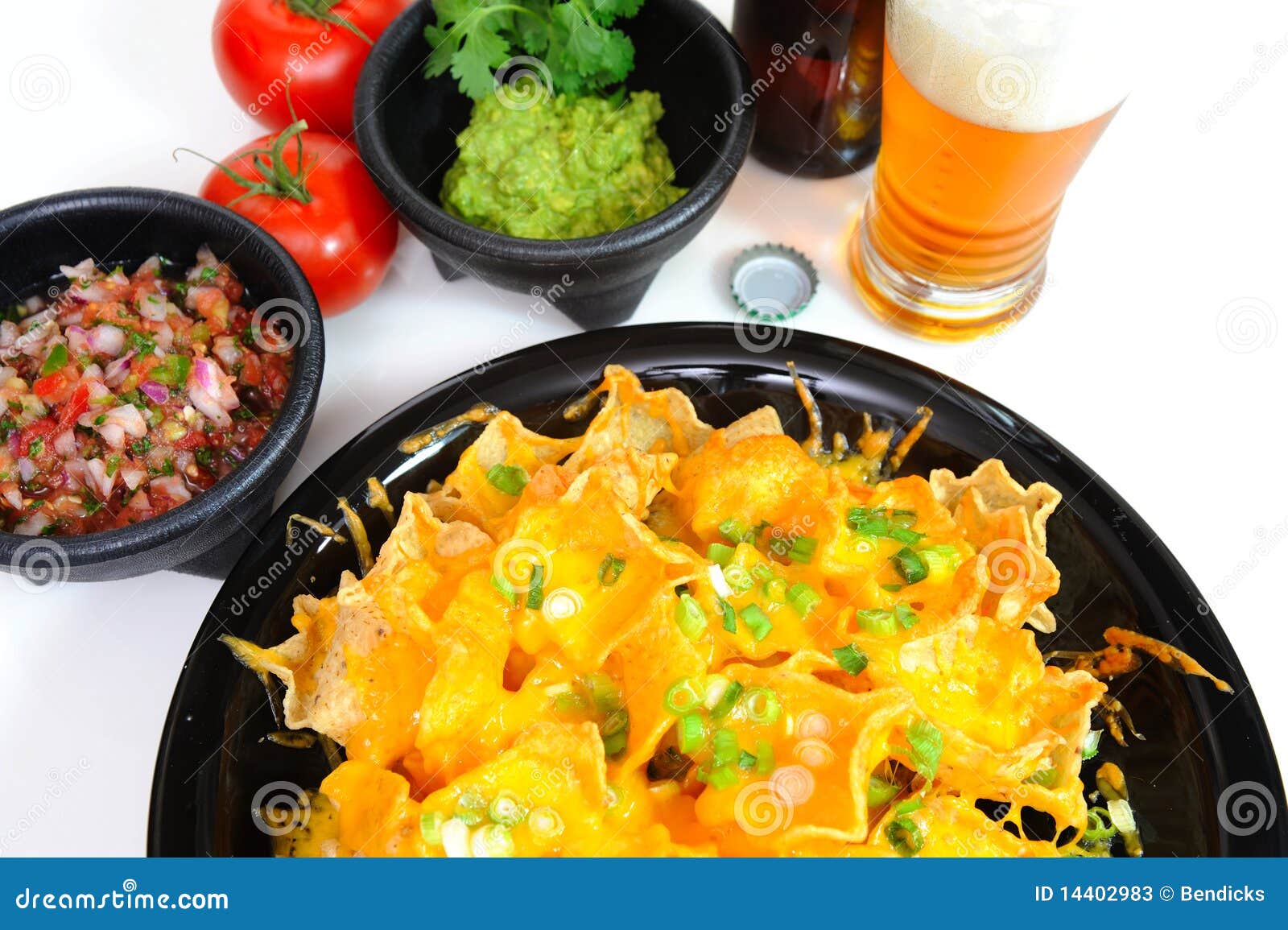 Beer and Nacho s stock image. Image of bowl, onion, bottle - 14402983