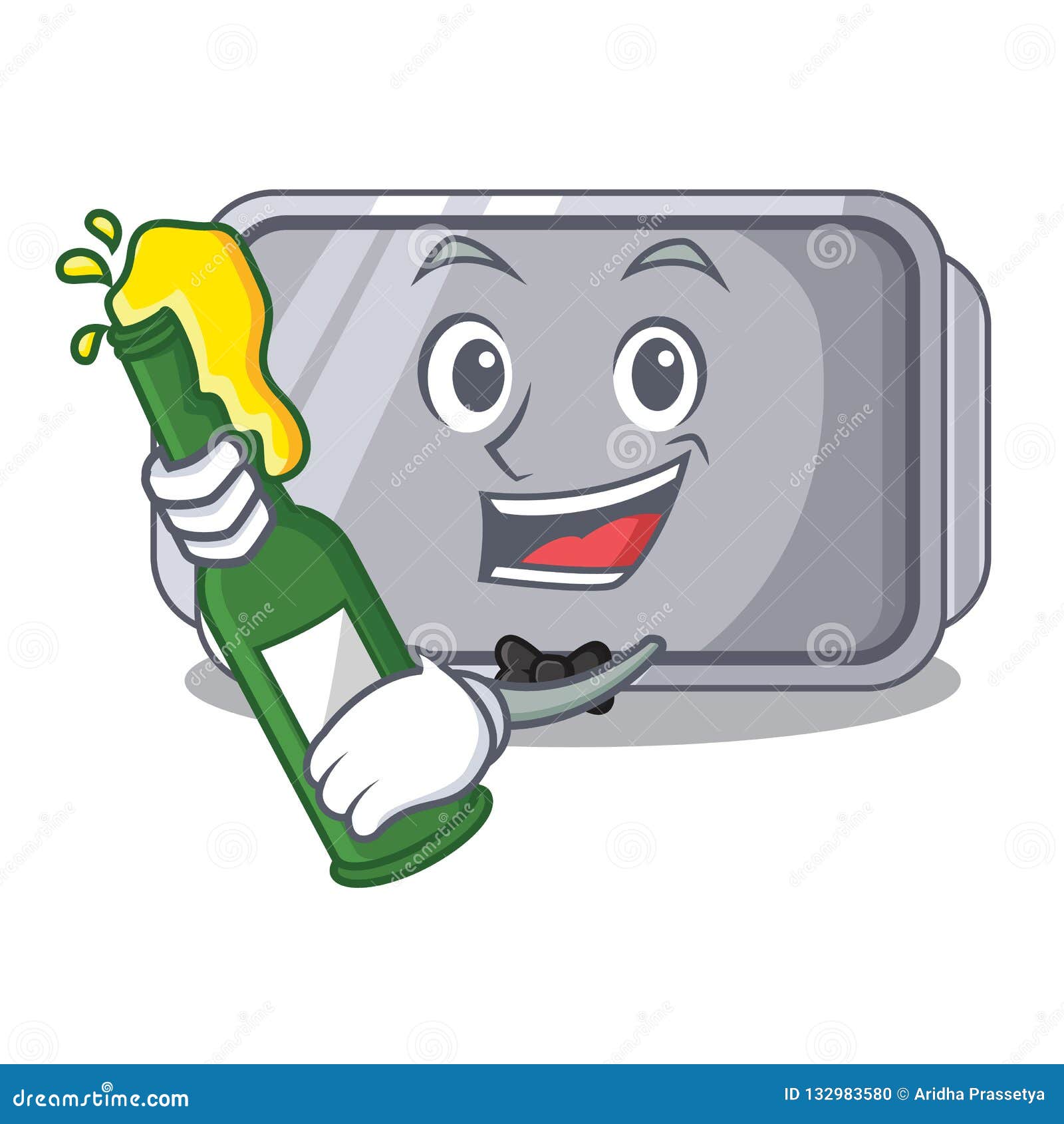 With Beer Narrow Baking Tray with Layer Cartoon Stock Vector ...