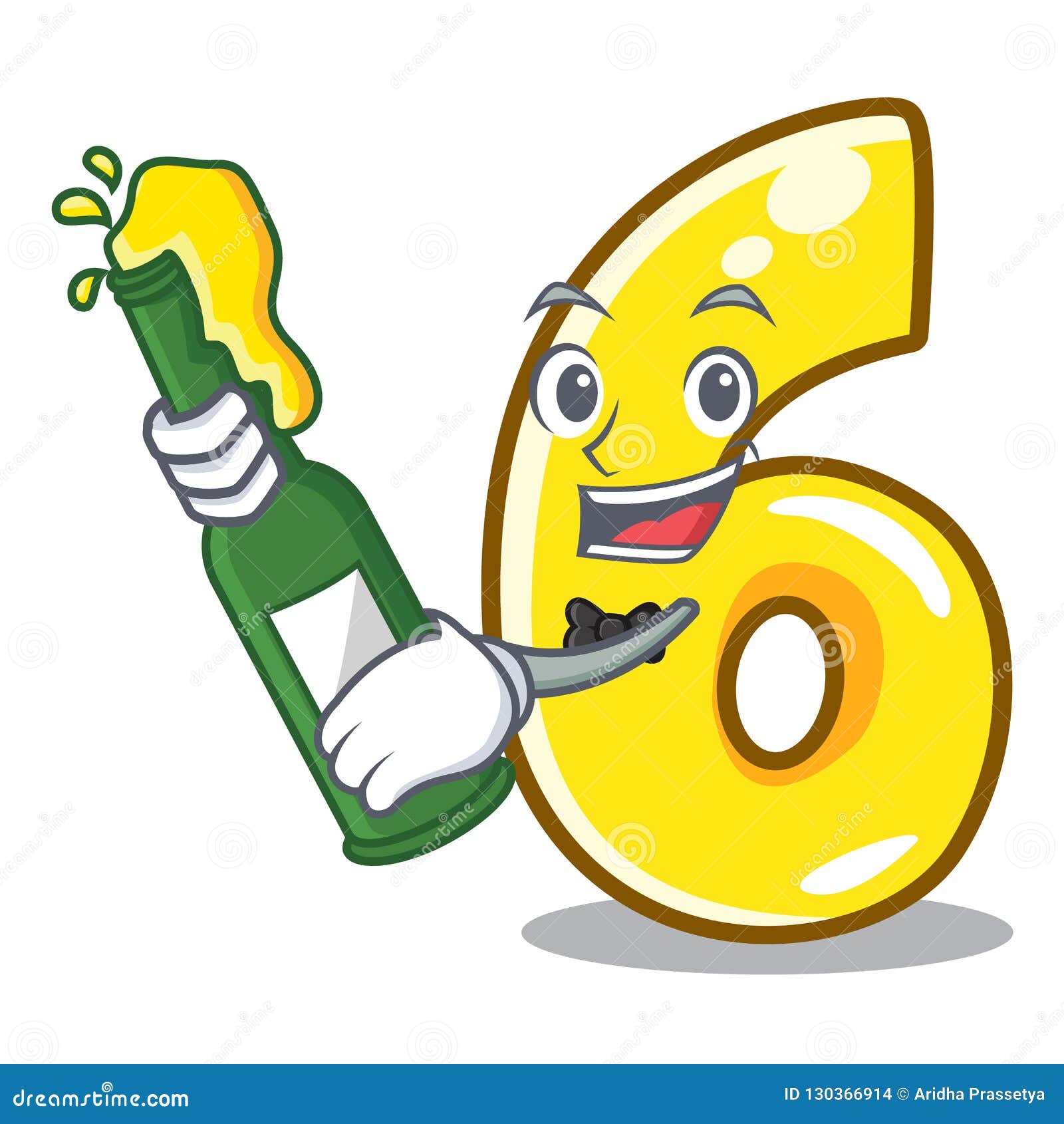 With Beer Number Six Isolated on the Mascot Stock Vector - Illustration ...