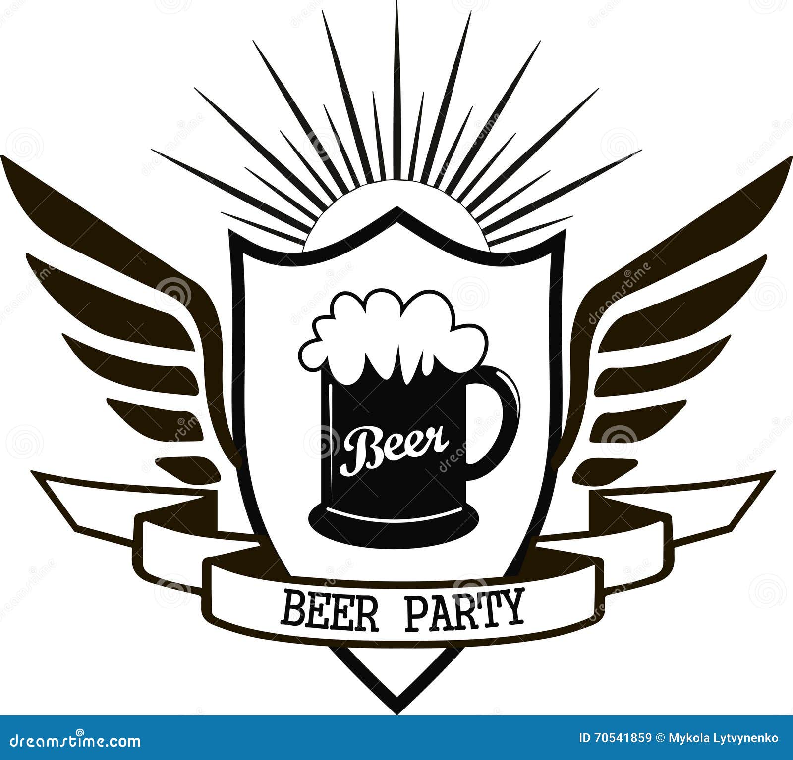 Beer party stock vector. Illustration of business, heraldic - 70541859
