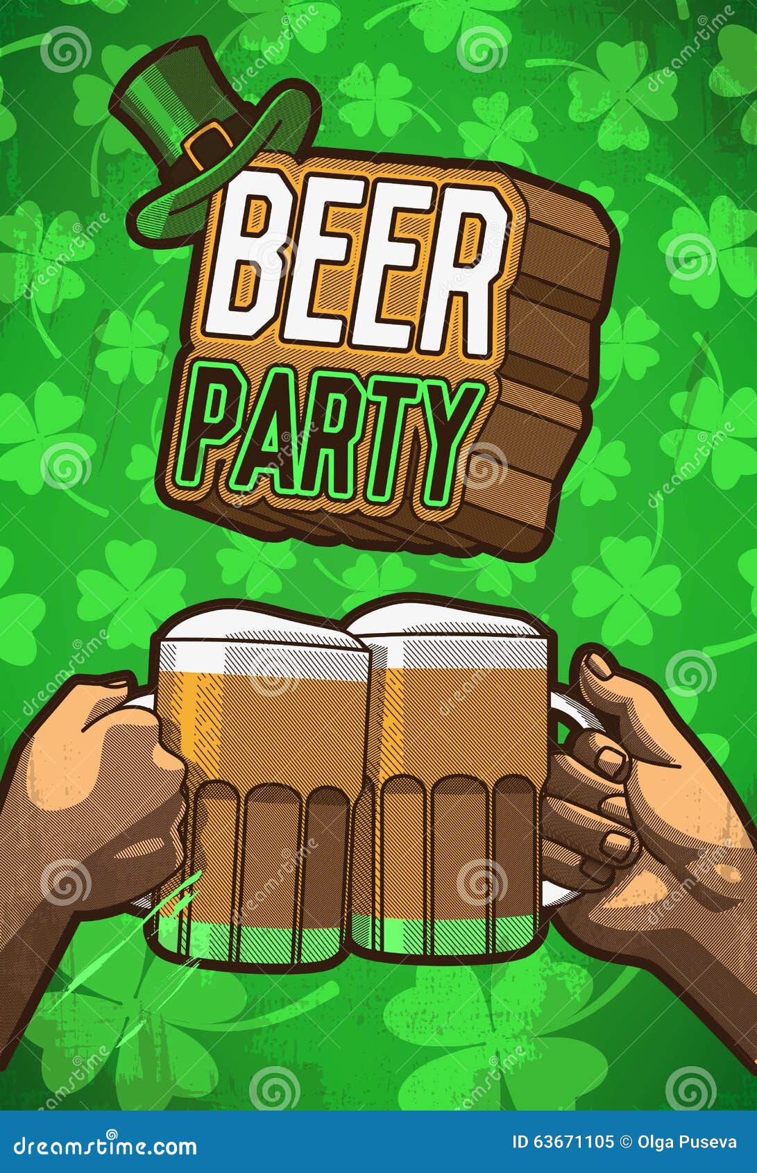Beer party poster stock vector. Illustration of vector - 63671105
