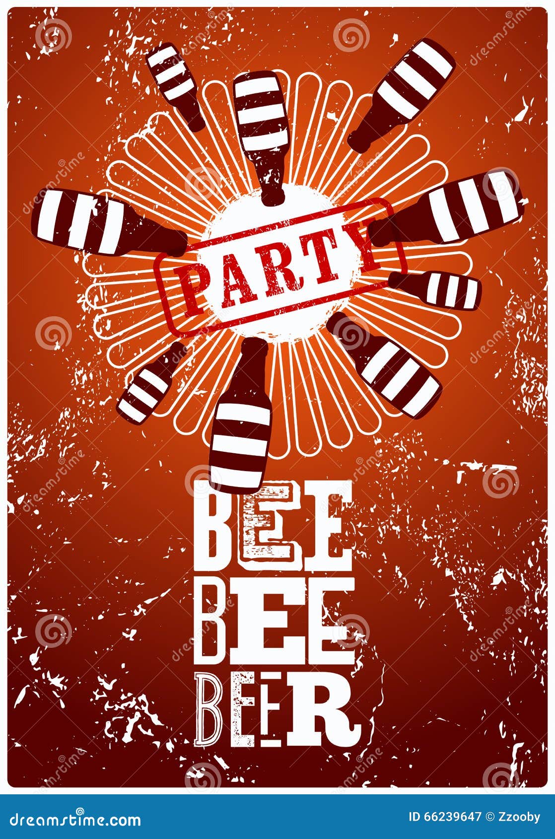 Beer Party Typographic Retro Grunge Poster. Vector Illustration. Stock ...