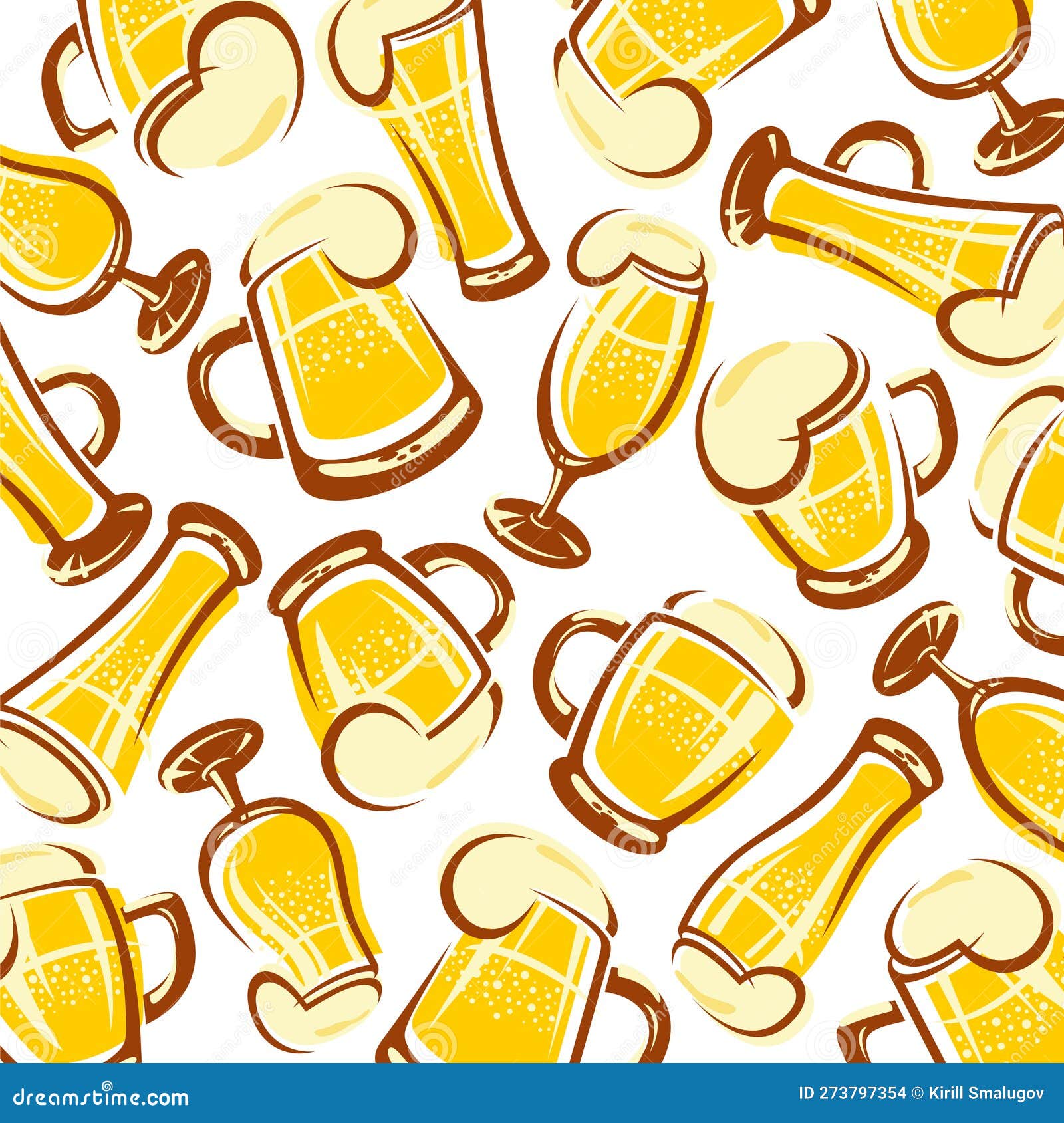 Beer Pattern Background Set. Collection Icon Beer Stock Illustration ...