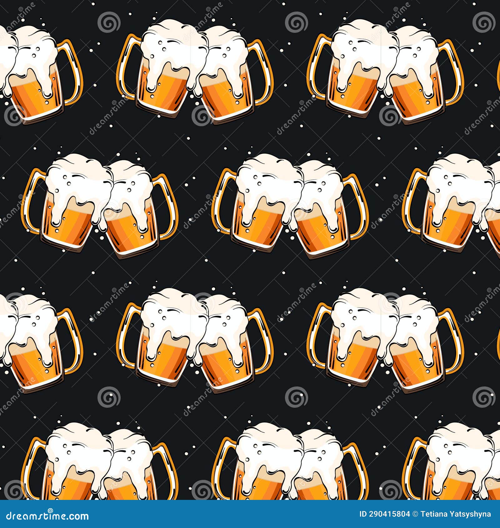 Beer Pattern. Bar Menu. Mug of Oktoberfest Restaurant. Pub Style ...