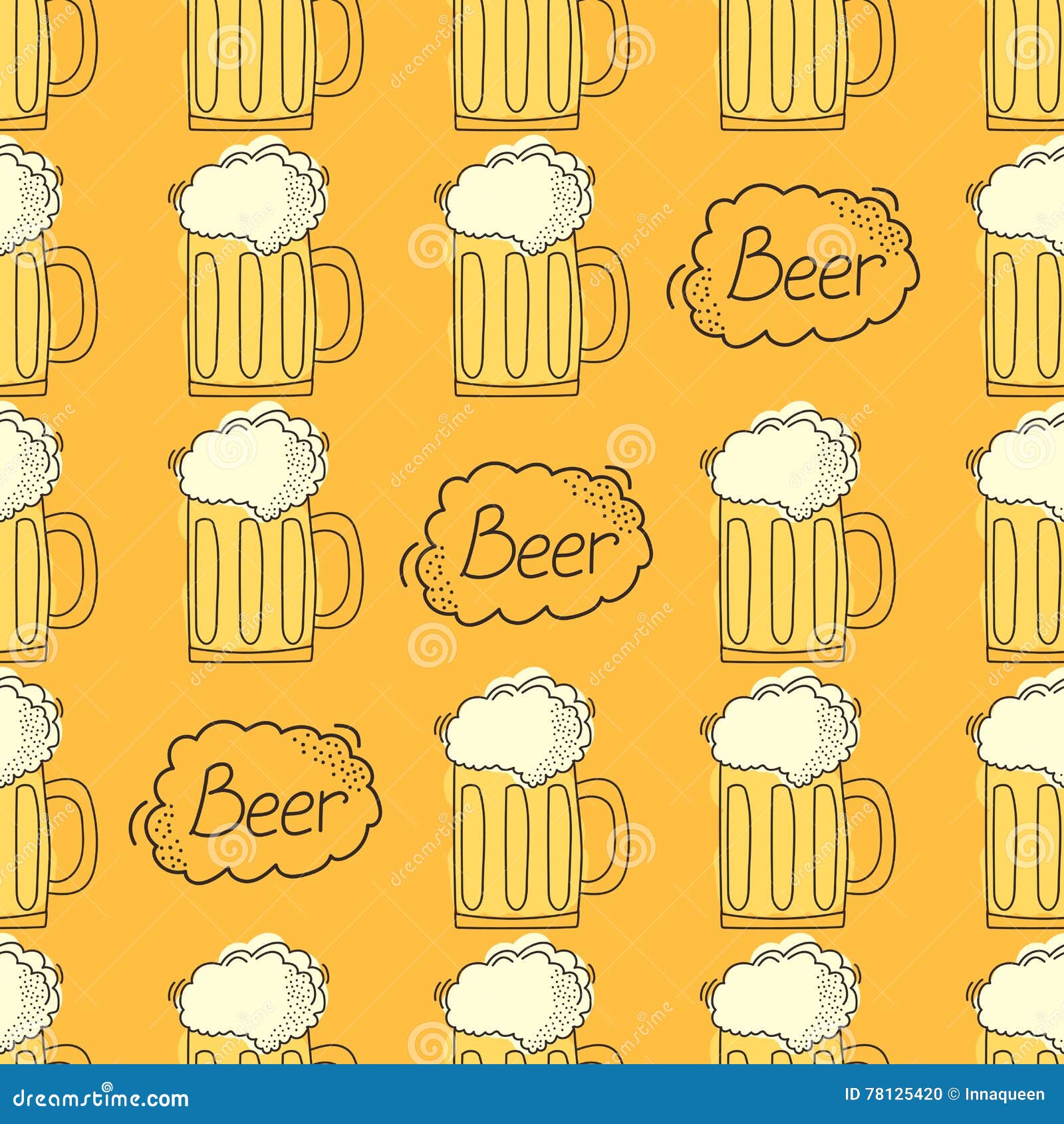 Beer Pattern. Cartoon Style. Stock Illustration - Illustration of pint ...