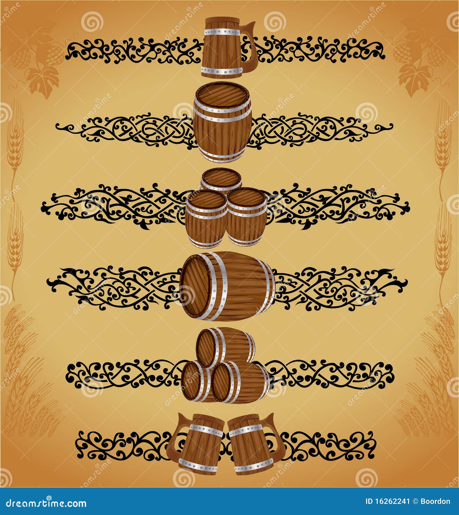 Beer pattern collection stock vector. Illustration of packing - 16262241