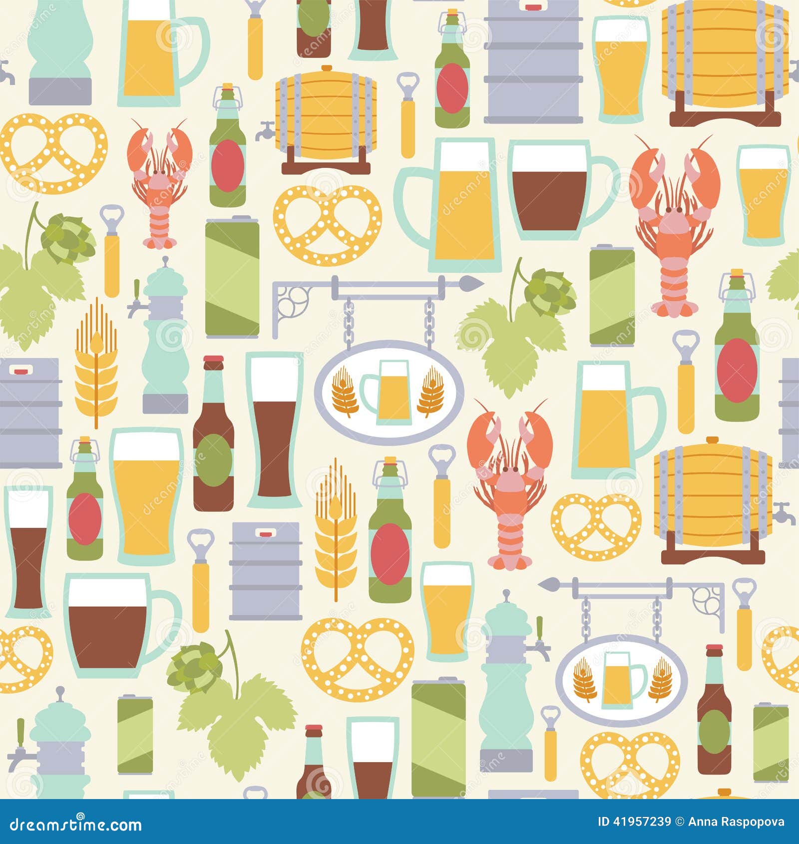 Beer pattern stock vector. Illustration of pattern, snack - 41957239