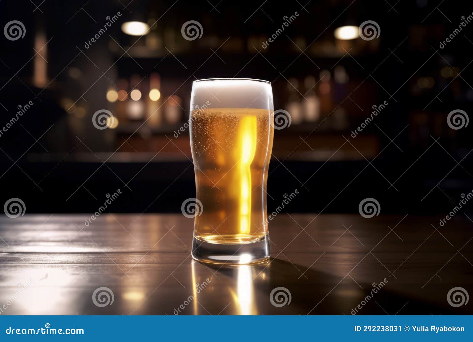 Beer Pint Glass Table. Generate Ai Stock Image - Image of generated ...