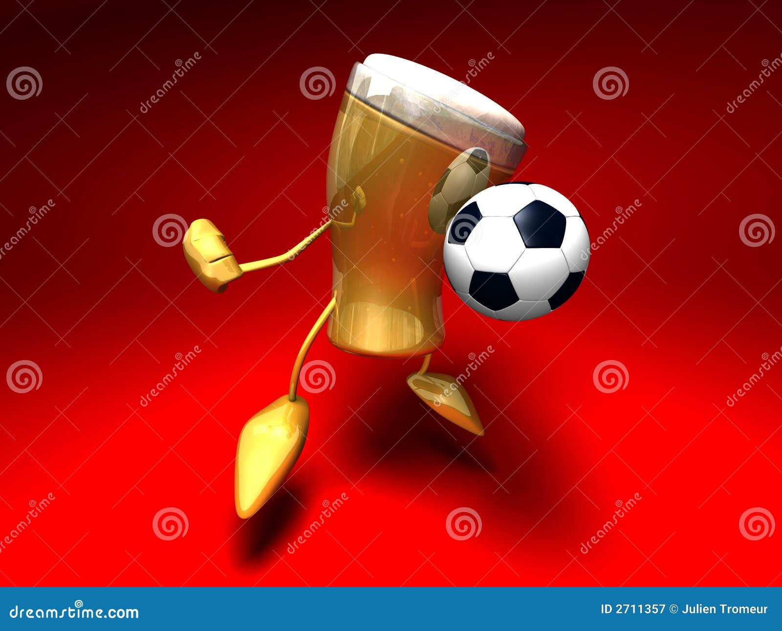 Beer playing football stock illustration. Illustration of drink - 2711357