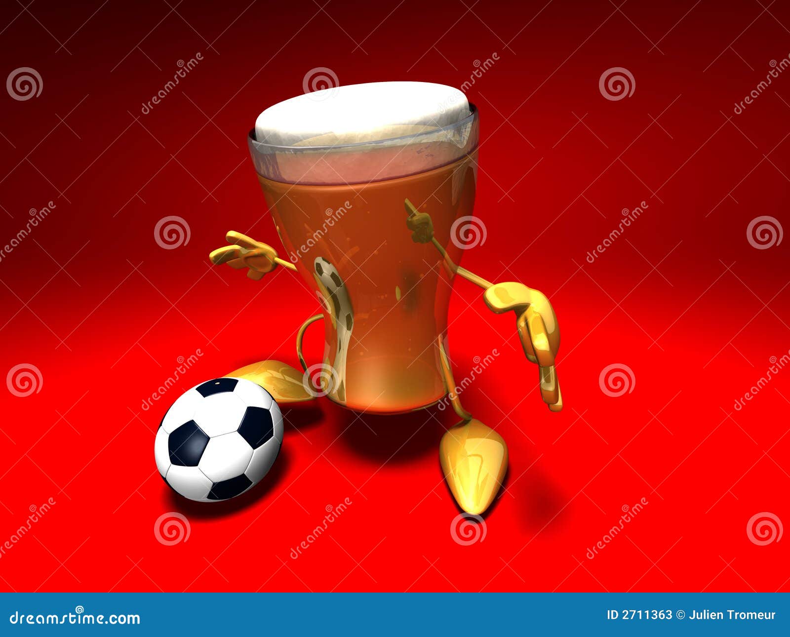 Beer playing football stock illustration. Illustration of jogging - 2711363