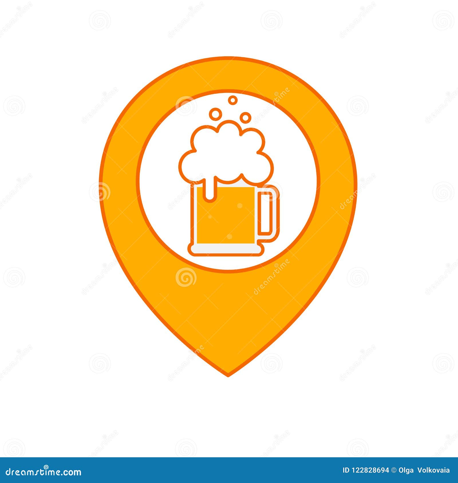 Beer point icon. stock vector. Illustration of kitchen - 122828694