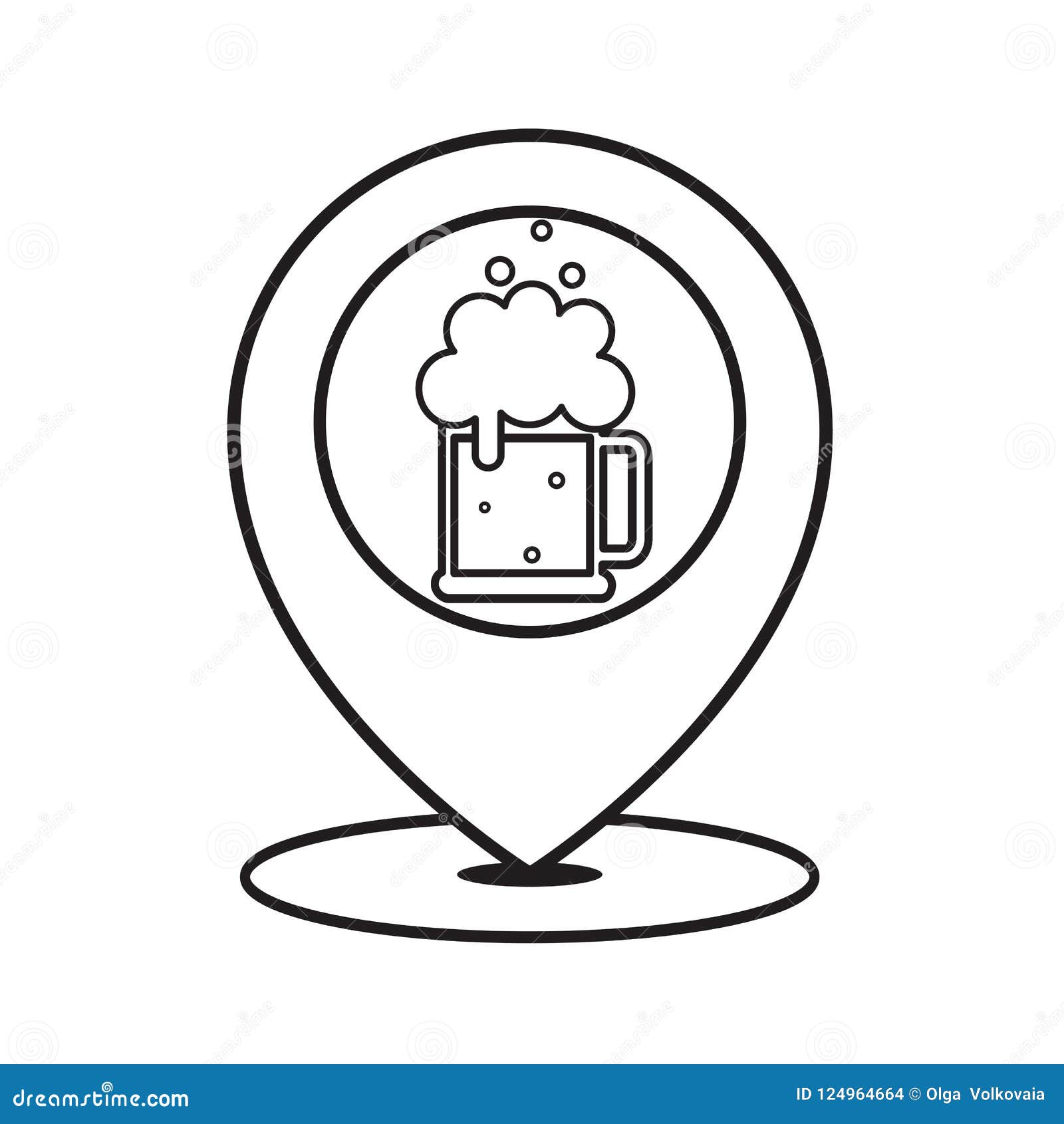 Beer point icon. stock vector. Illustration of food - 124964664