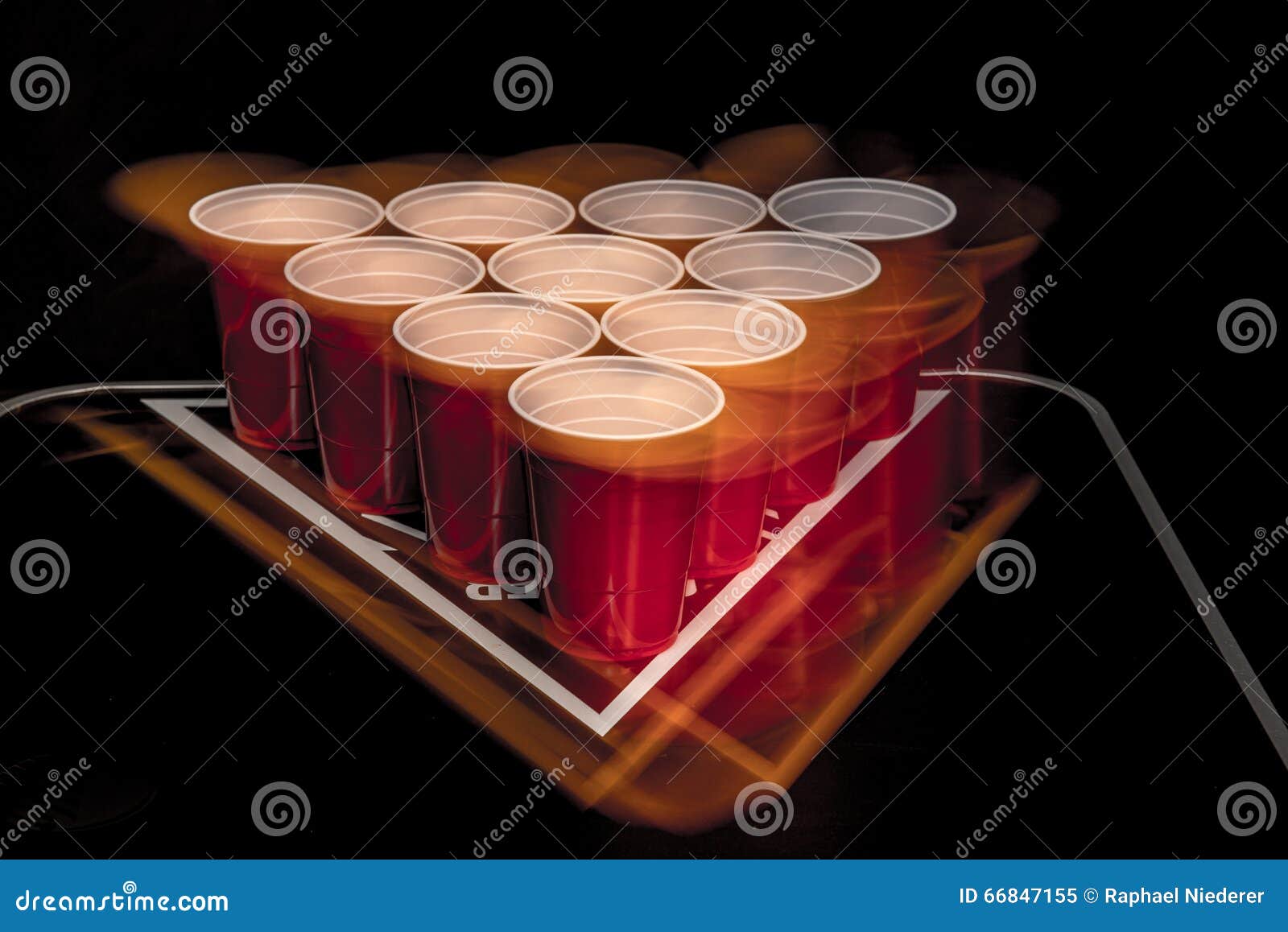 Beer Pong Tournament Layout. Many Red Party Cups In A Nightclub Full Of ...