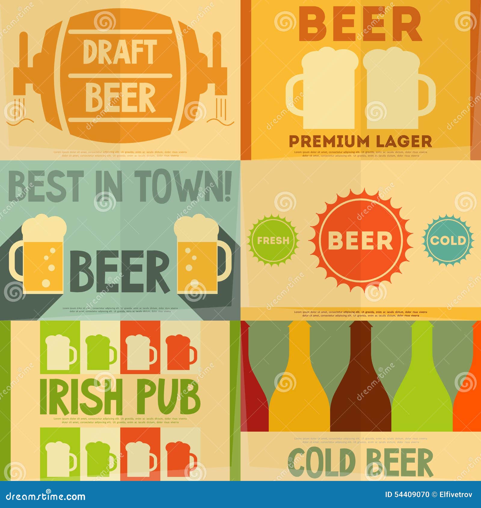 Beer Posters Advertisements Vector Set | CartoonDealer.com #252333928