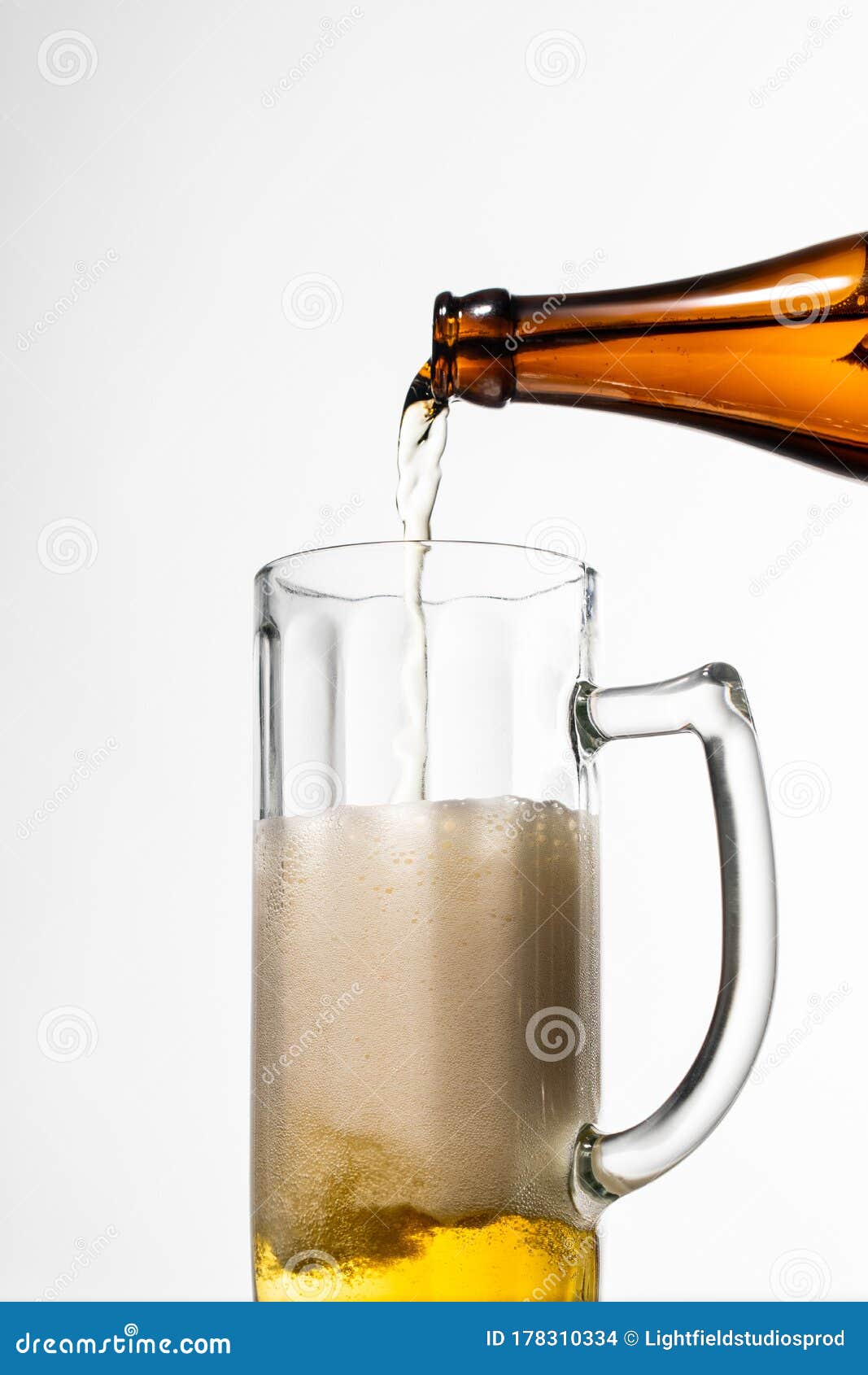 Pouring from Bottle into Glass with Stock Photo - Image of glass, pour ...