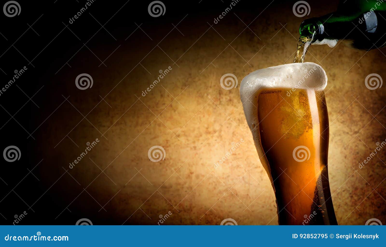 Beer Pouring Process. Filling A Mug With A Beer. File Contains Clipping ...