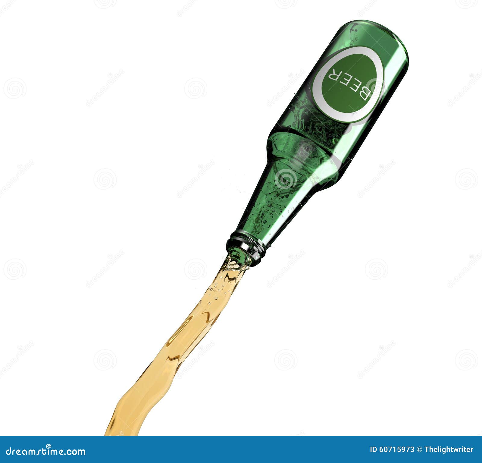 Beer Pouring Out of a Green Bottle Stock Image - Image of background ...