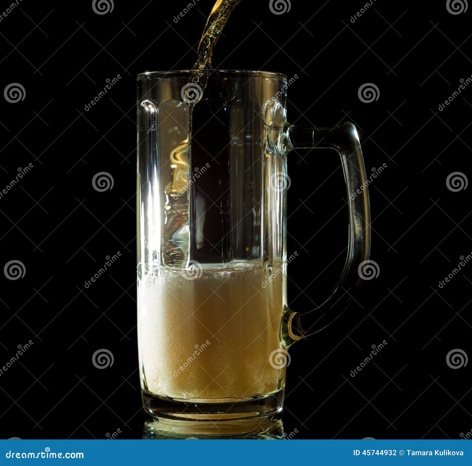 Beer Pouring into a Tall Mug Isolated Stock Photo - Image of cool ...