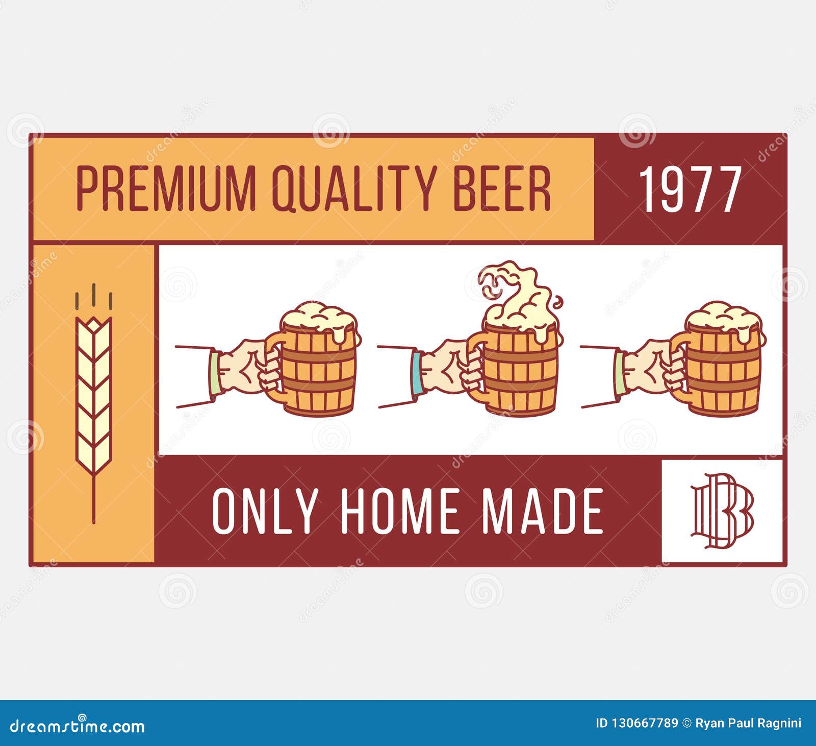 Beer Premium Quality Home Made Stock Illustration - Illustration of ...