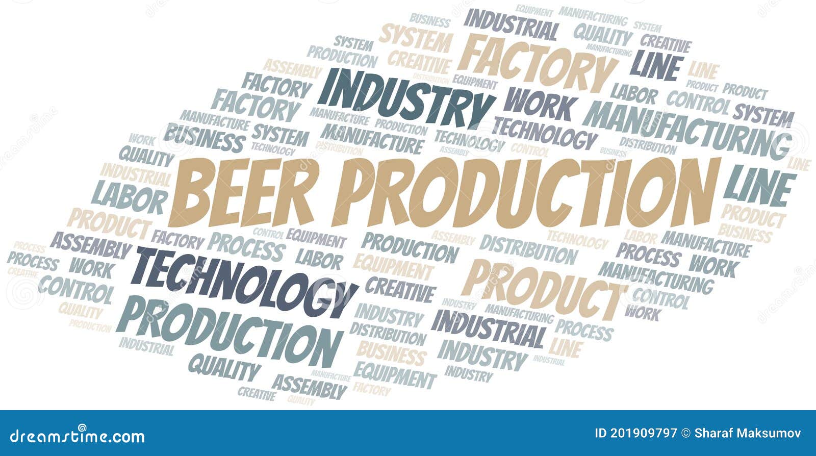 Beer Production Word Cloud Create with Text only. Stock Illustration ...