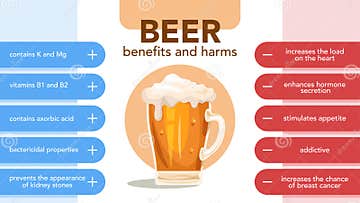 Beer Pros and Cons Infographic. Drinking Beer Effect Stock Vector ...