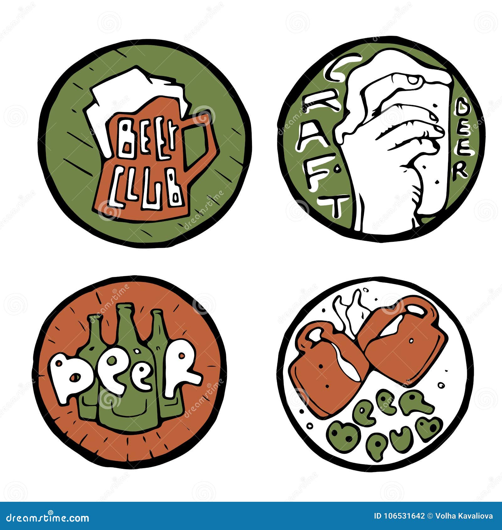 Beer Pub Posters, Stickers, Emblems Stock Vector - Illustration of ...