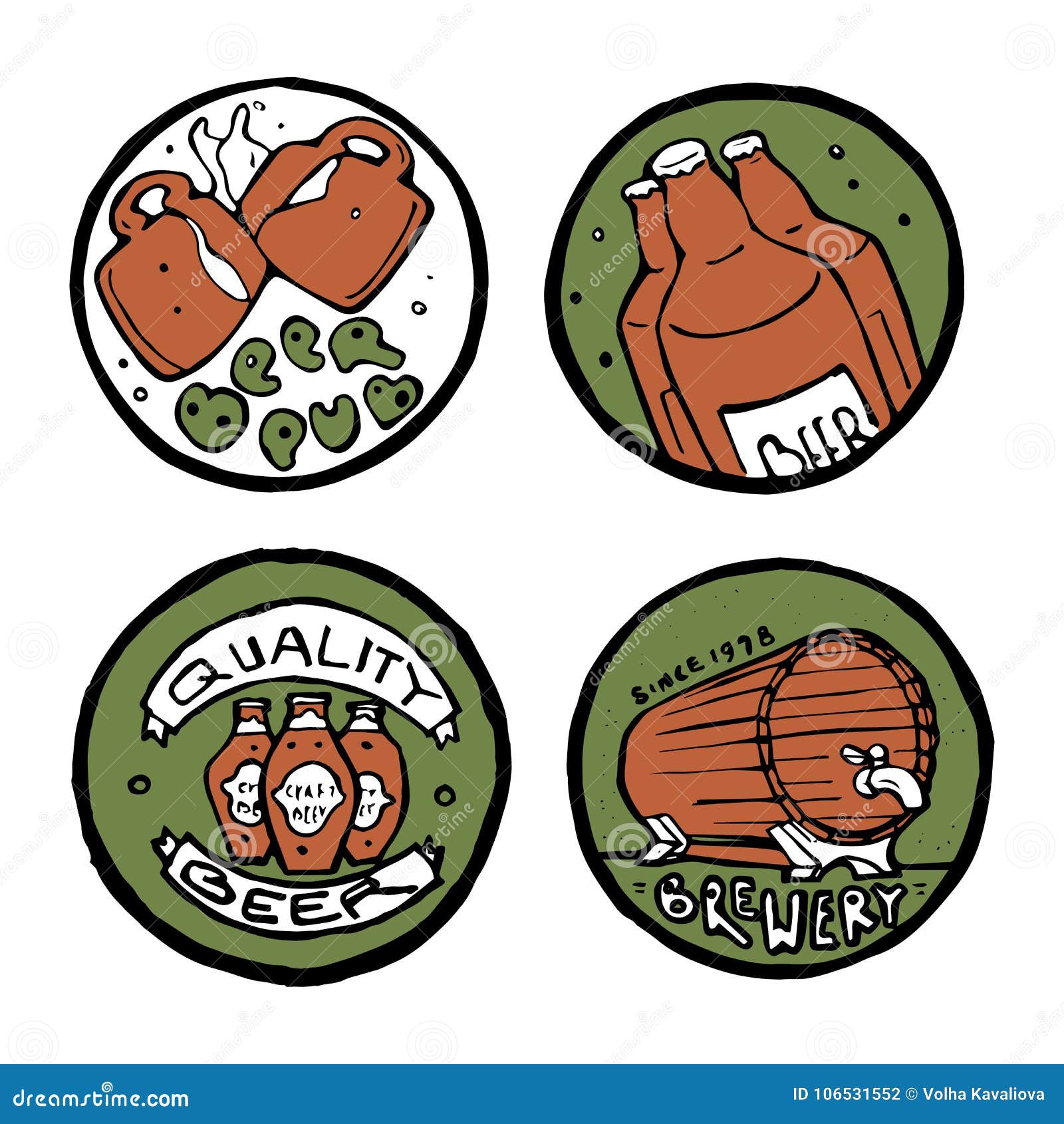 Beer Pub Posters, Stickers, Emblems Stock Vector - Illustration of ...