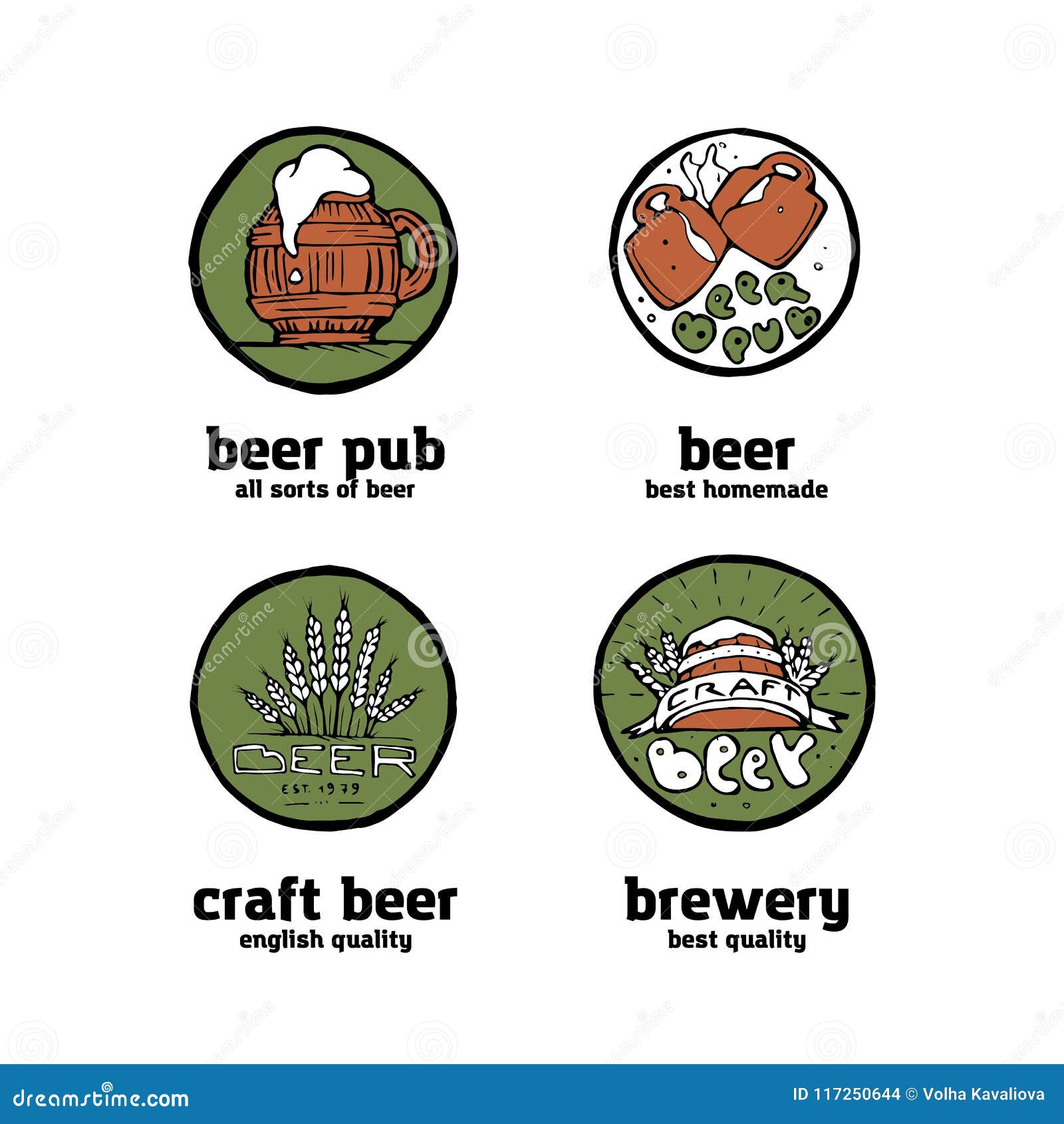 Beer Pub Posters, Stickers, Emblems Stock Vector - Illustration of ...