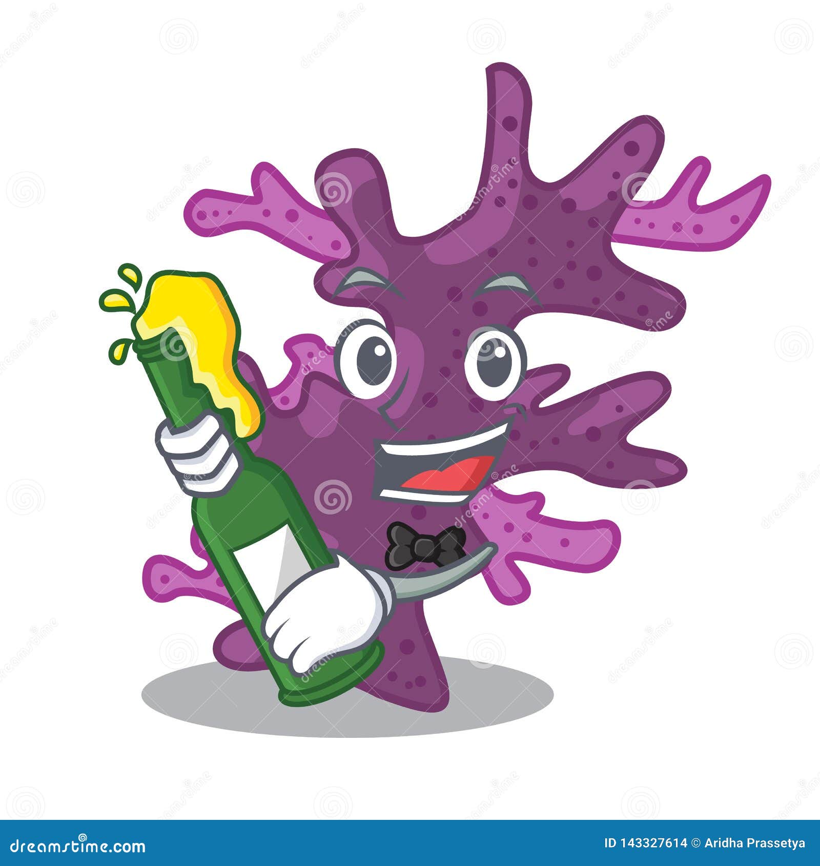 With Beer Purple Coral Reef the Shape Mascot Stock Vector ...