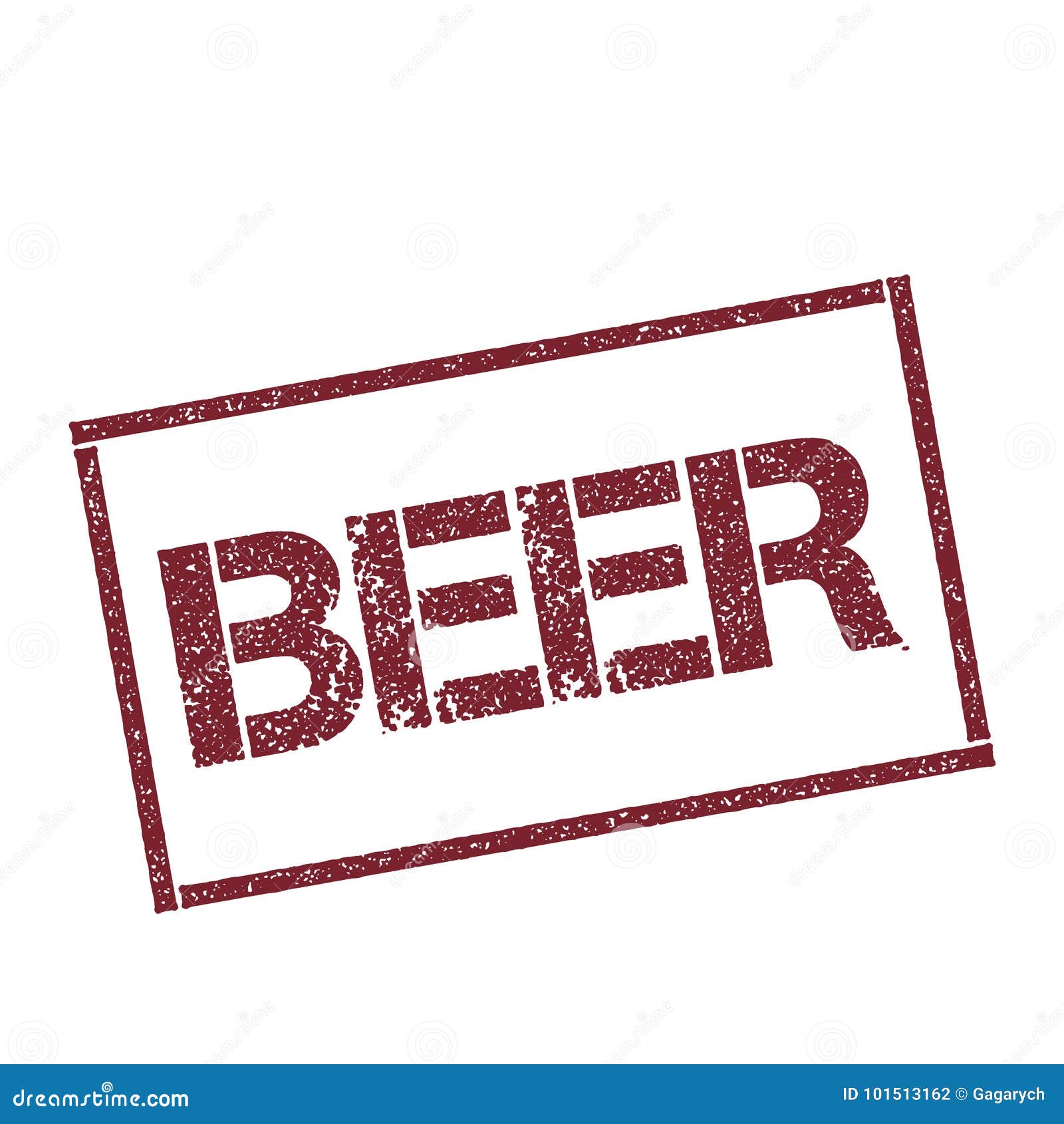 Beer rectangular stamp. stock vector. Illustration of grunge - 101513162