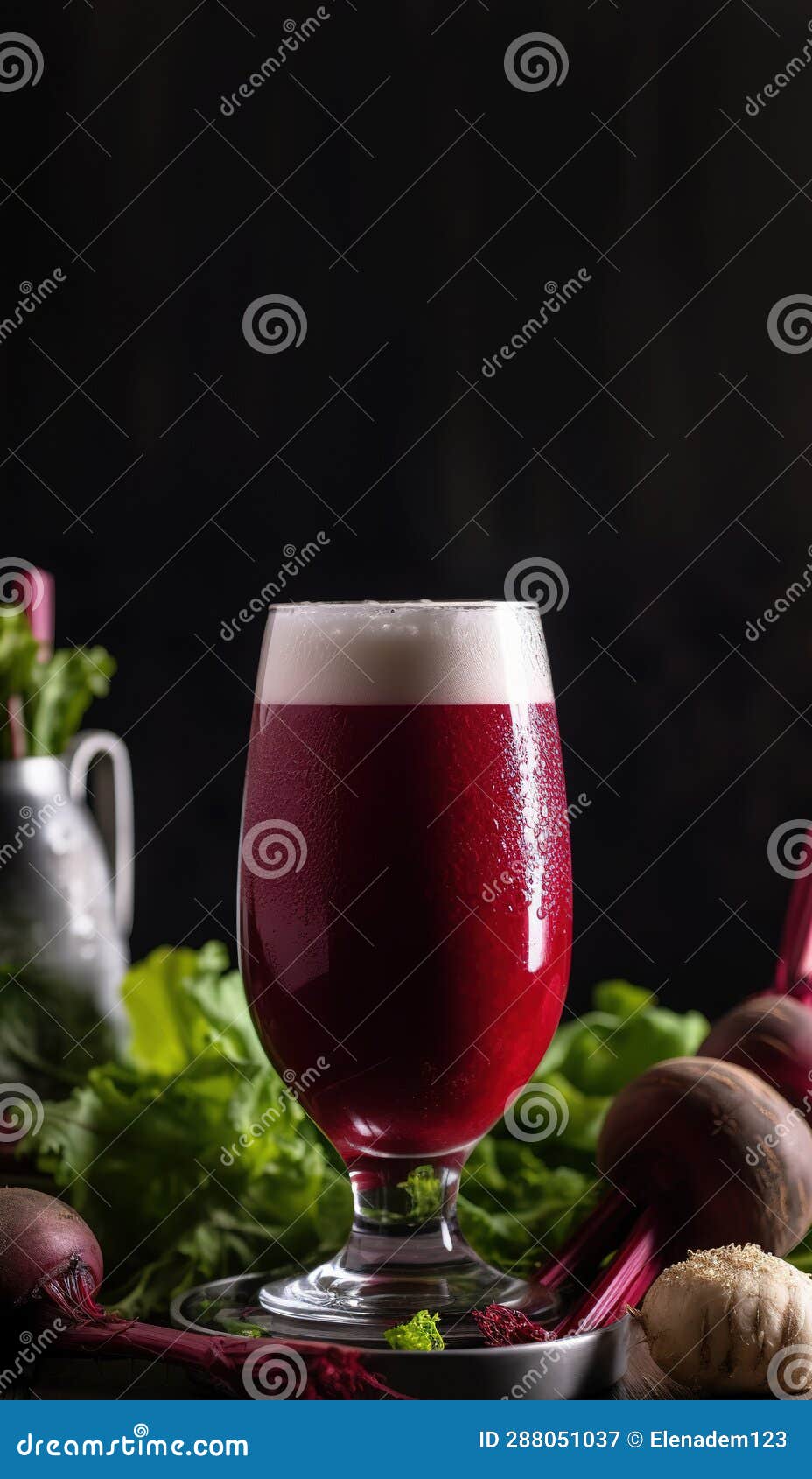 Beer. Red IPA and Beets on a Black Background Stock Illustration ...