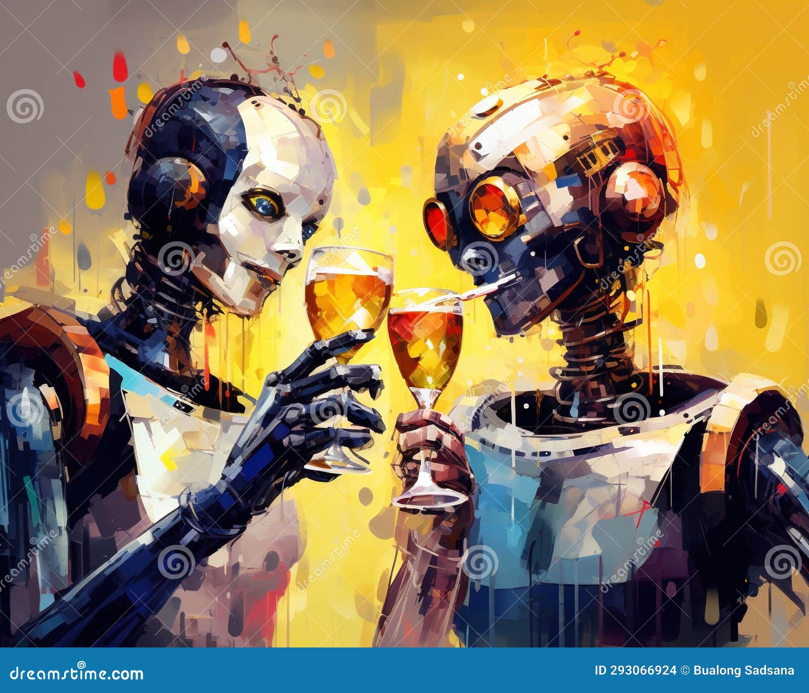 Beer Robot Drinking Generative Stock Illustration - Illustration of ...