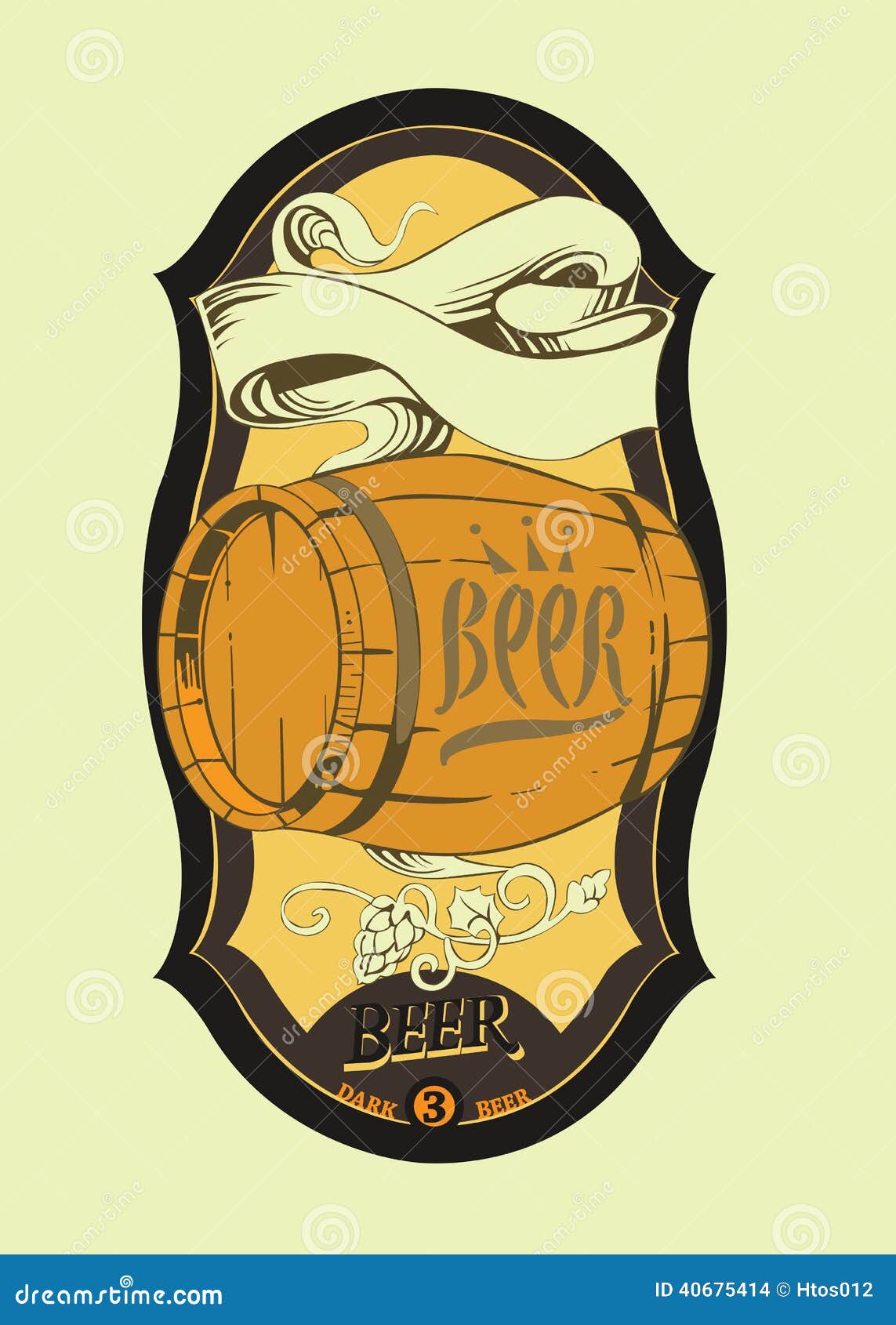 Beer s label with barrel stock vector. Illustration of backgrounds ...