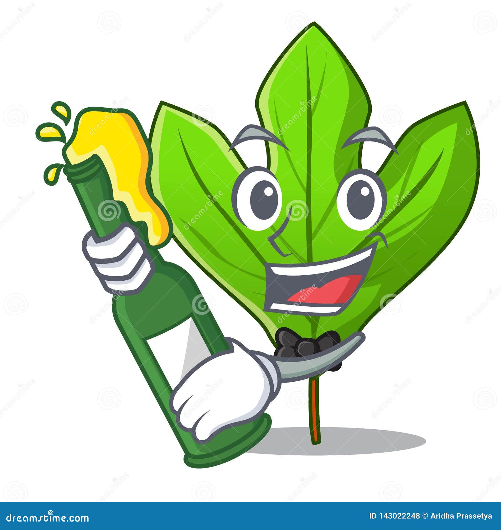 With Beer Sassafras Leaf in the Shape Cartoon Stock Vector ...