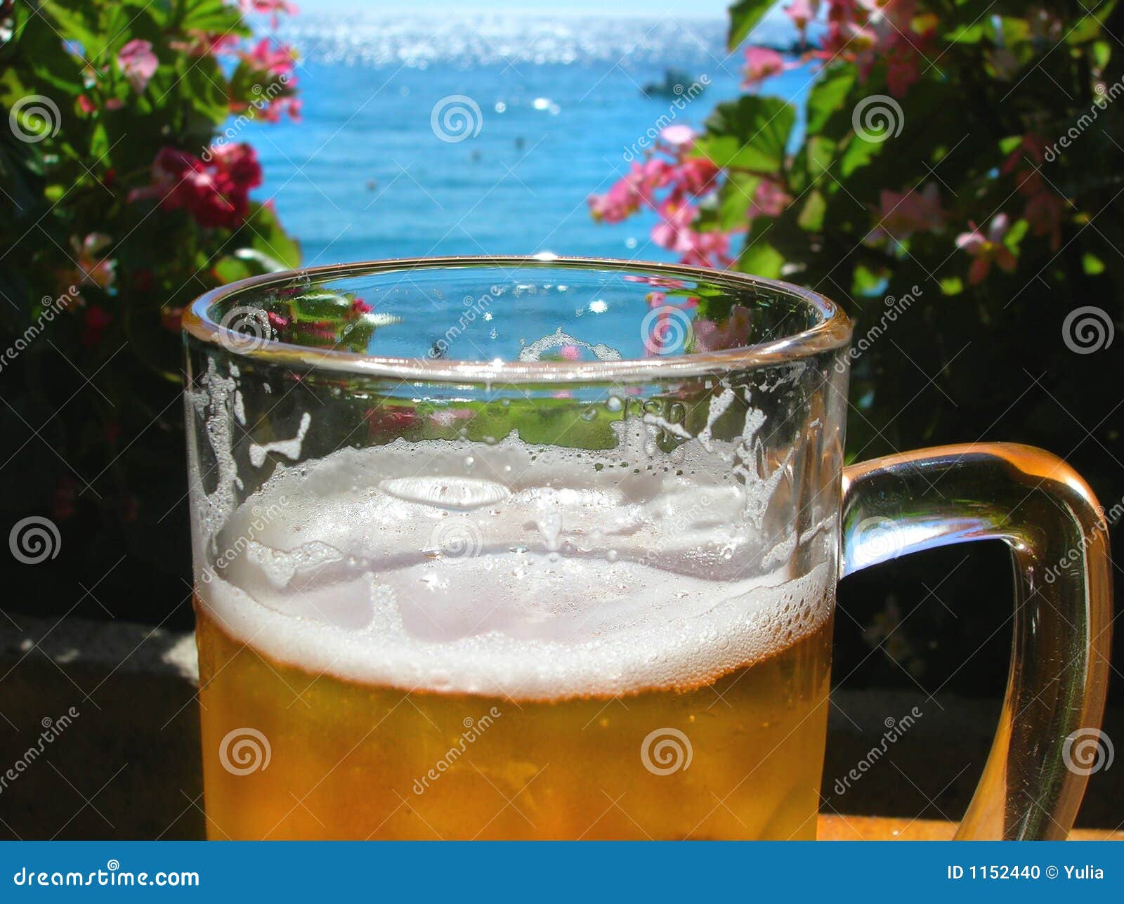 Beer and sea stock photo. Image of blue, summer, beer - 1152440
