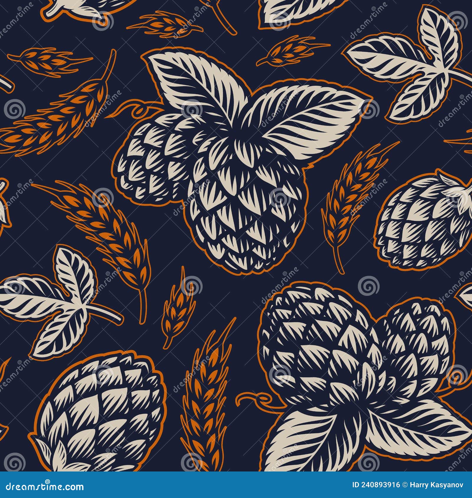 Beer Mug Seamless Pattern. Beer With Foam In Glasses Of Various Shapes ...