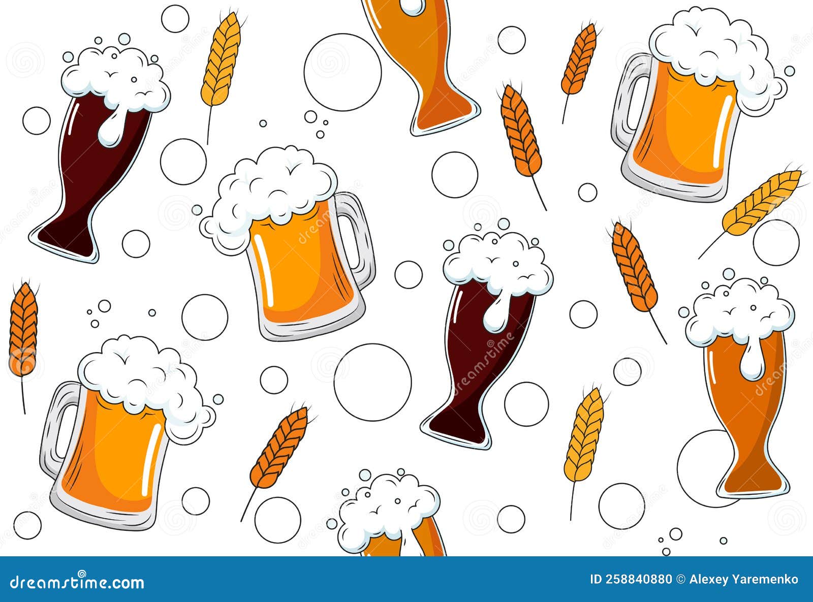 Beer seamless pattern stock vector. Illustration of party - 258840880
