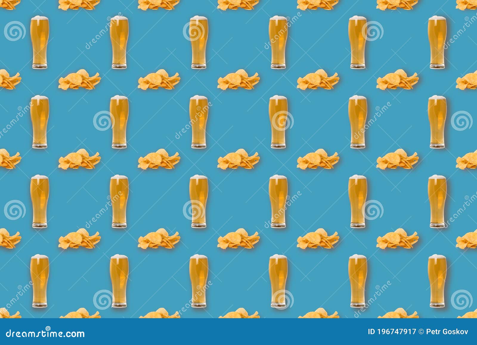 Beer Seamless pattern stock image. Image of bright, chip - 196747917