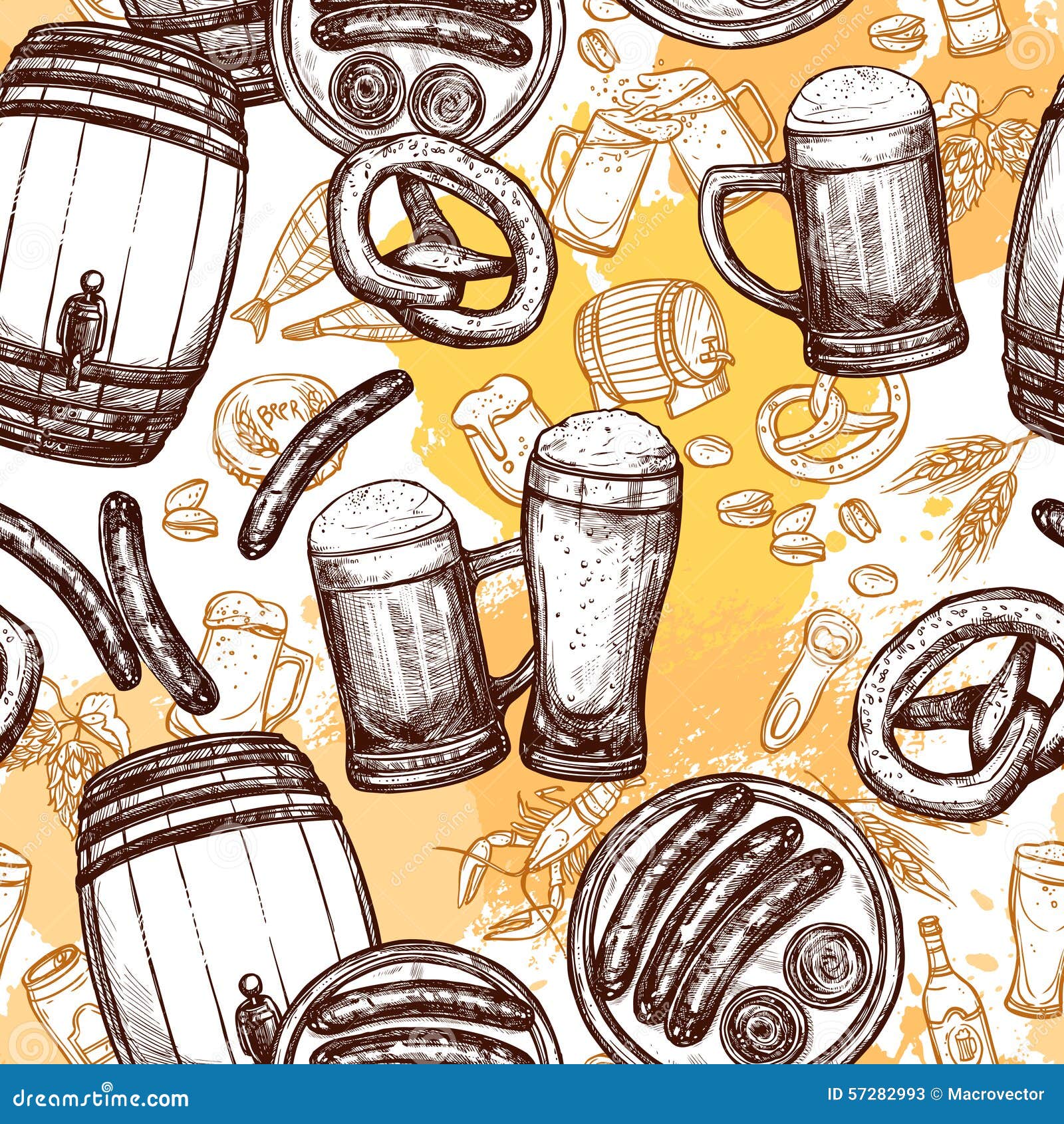 Beer Seamless Pattern stock vector. Illustration of alcohol - 57282993