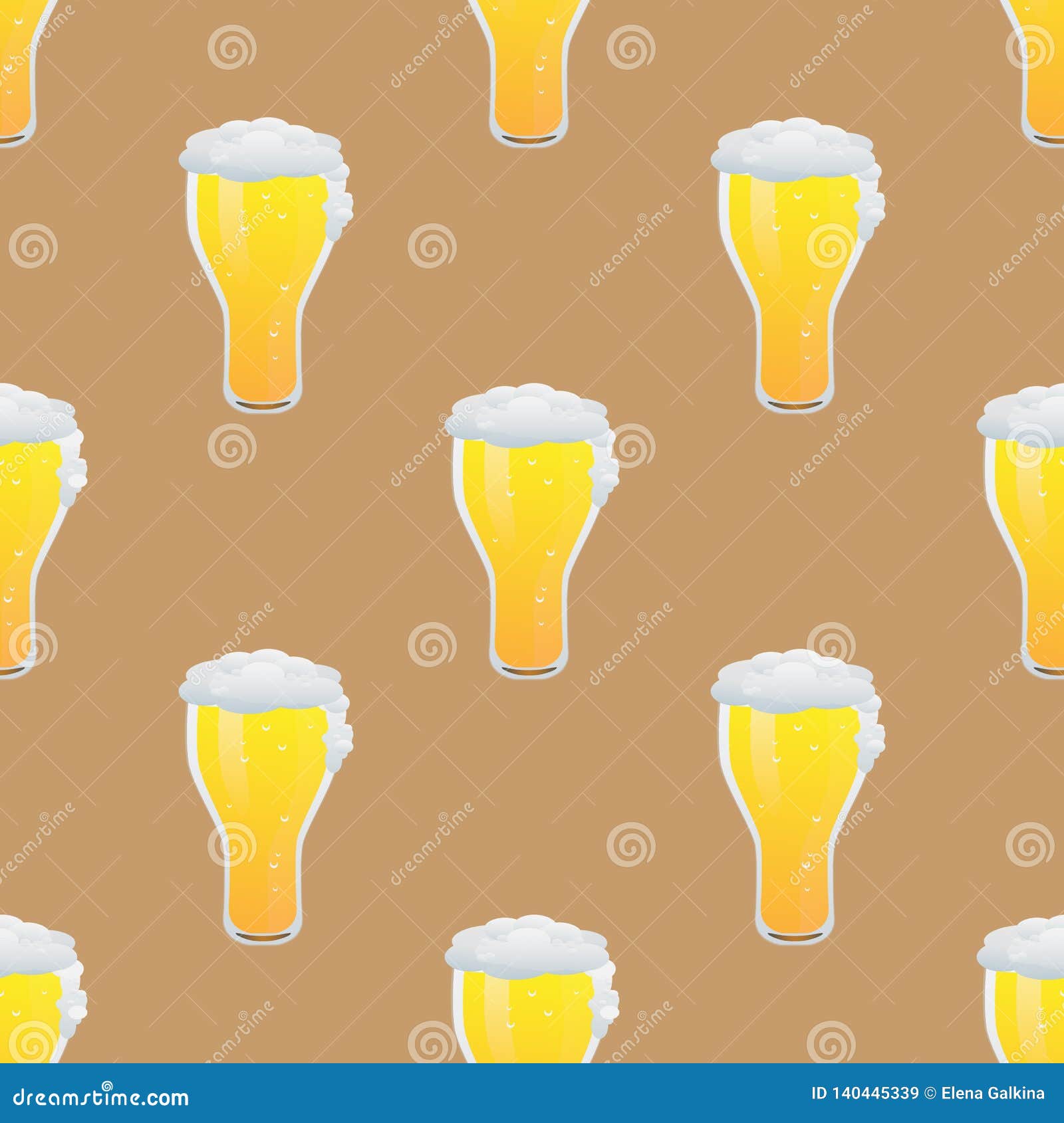 Beer seamless pattern stock vector. Illustration of foam - 140445339