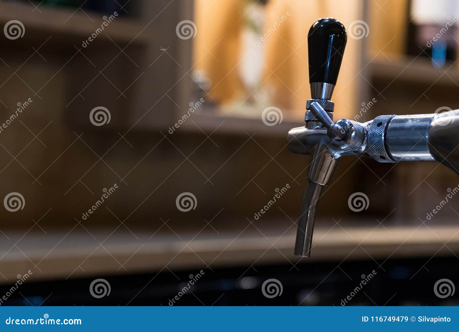 Beer Serving Machine at Bar Counter. Stock Image - Image of cellar ...
