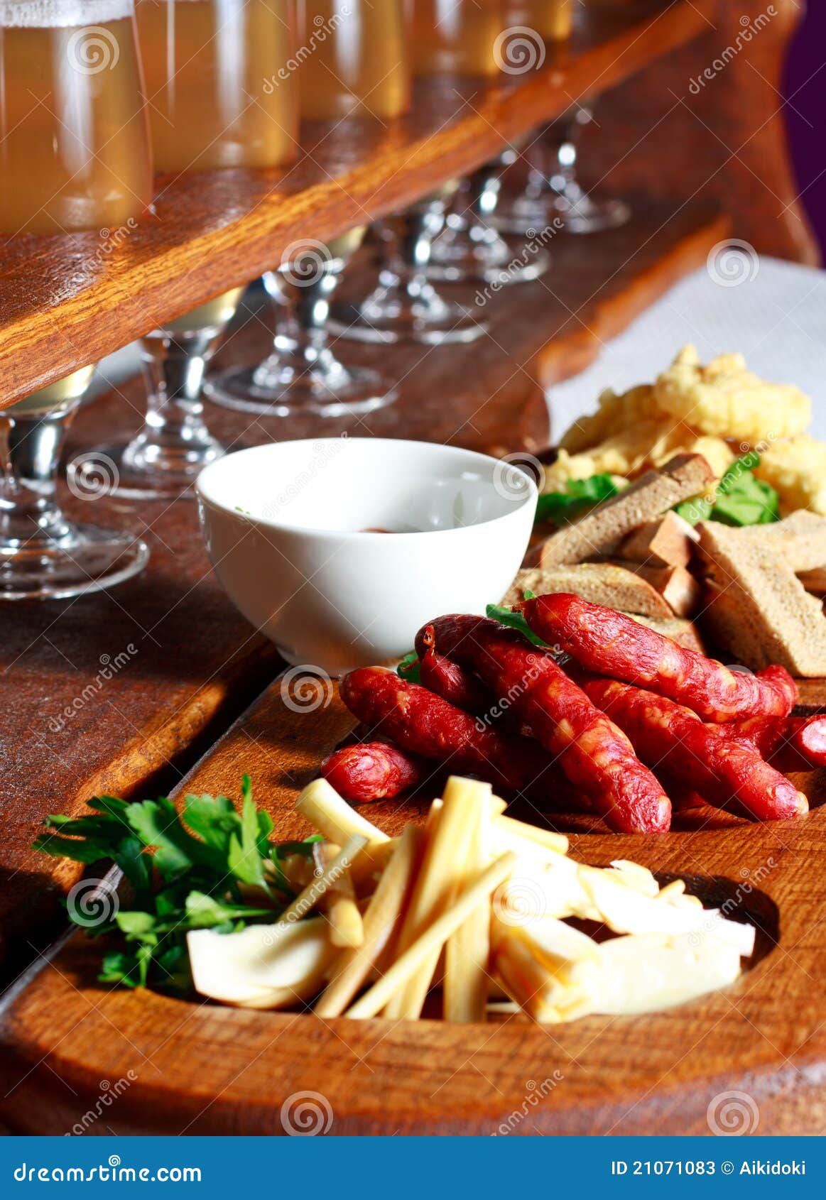 Beer set with a snack stock image. Image of dish, group - 21071083