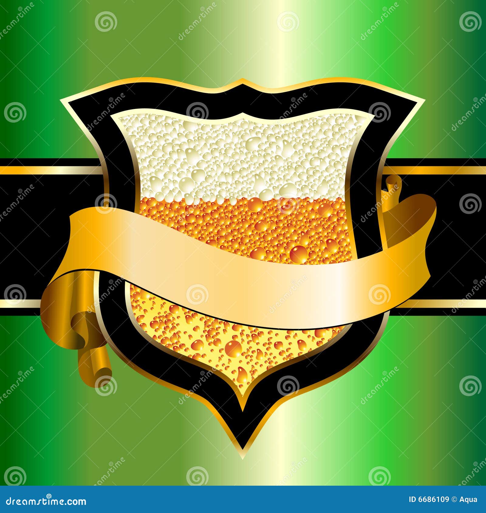 Beer shield stock vector. Illustration of bottle, beer - 6686109