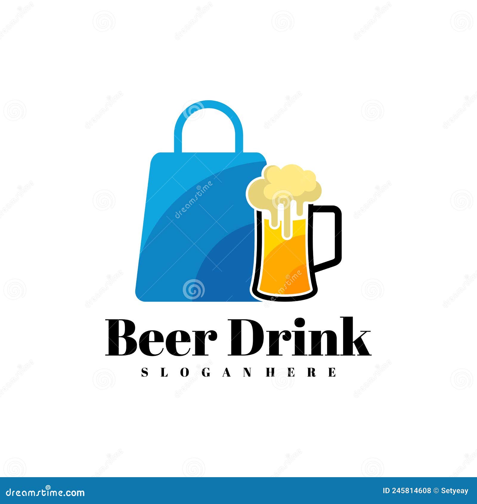 Beer Shop Logo Design Vector, Creative Beer Drink Logo Design Template ...