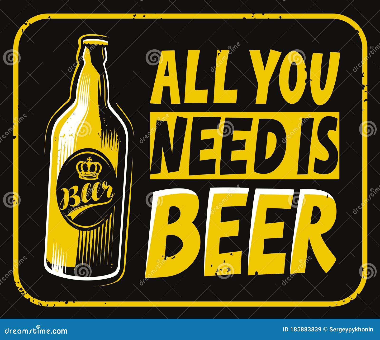 Beer Sign. Retro Poster for Pub or Bar Vector Illustration Stock Vector ...